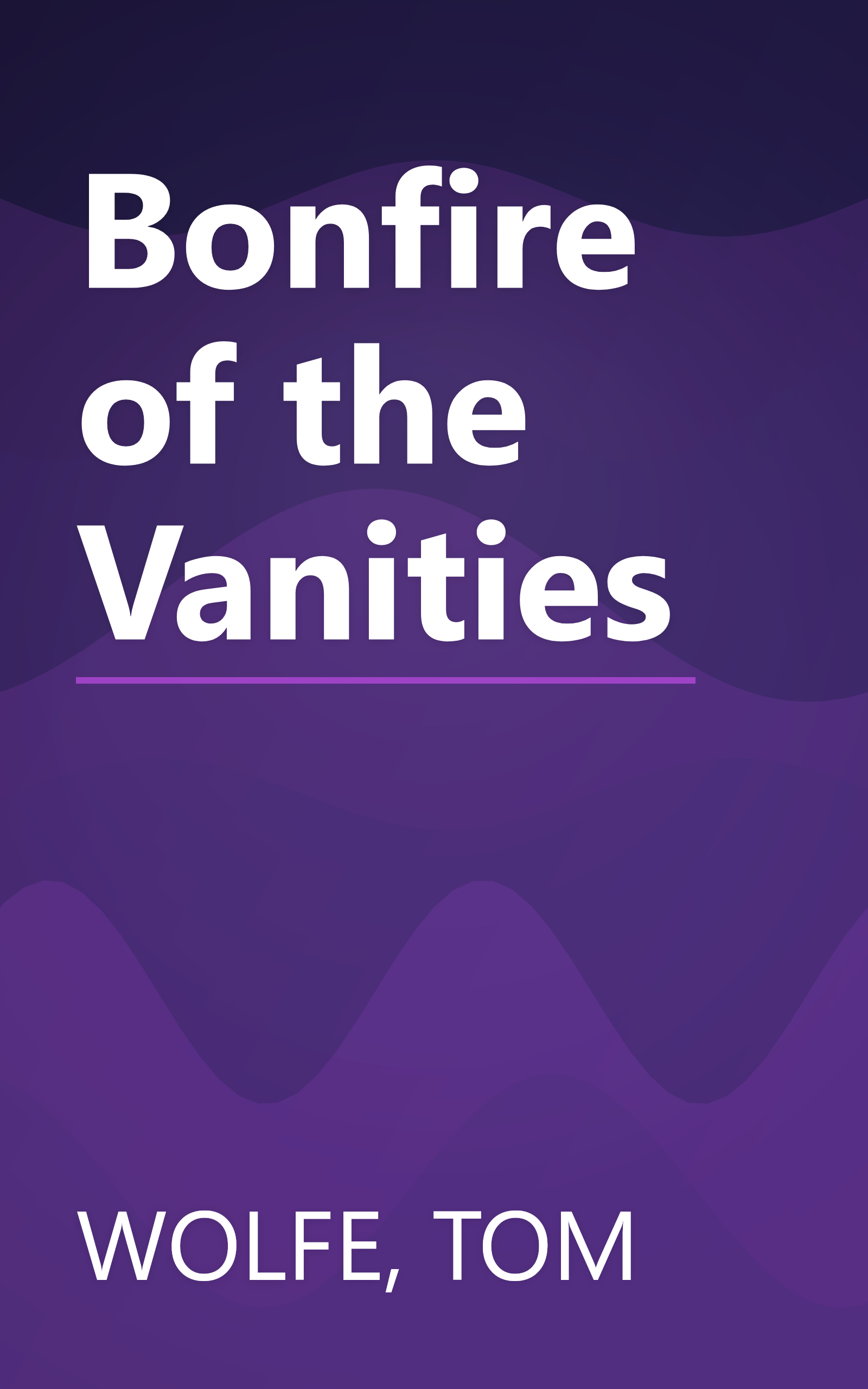 Bonfire of the Vanities book cover