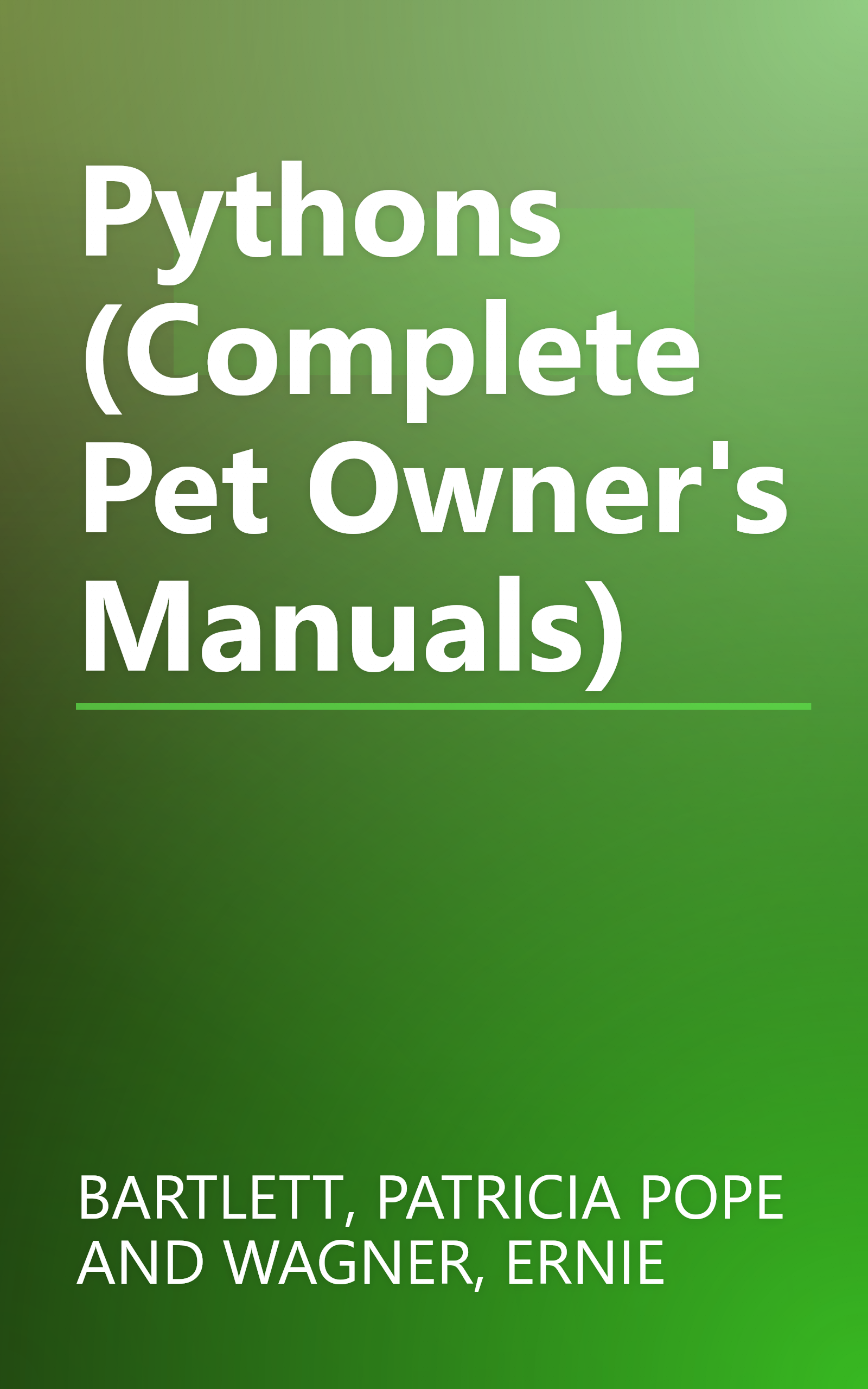 Pythons (Complete Pet Owner's Manuals) book cover