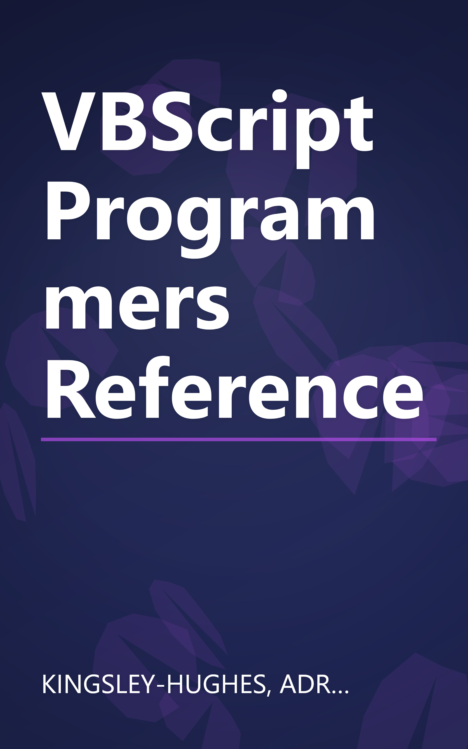 VBScript Programmers Reference book cover