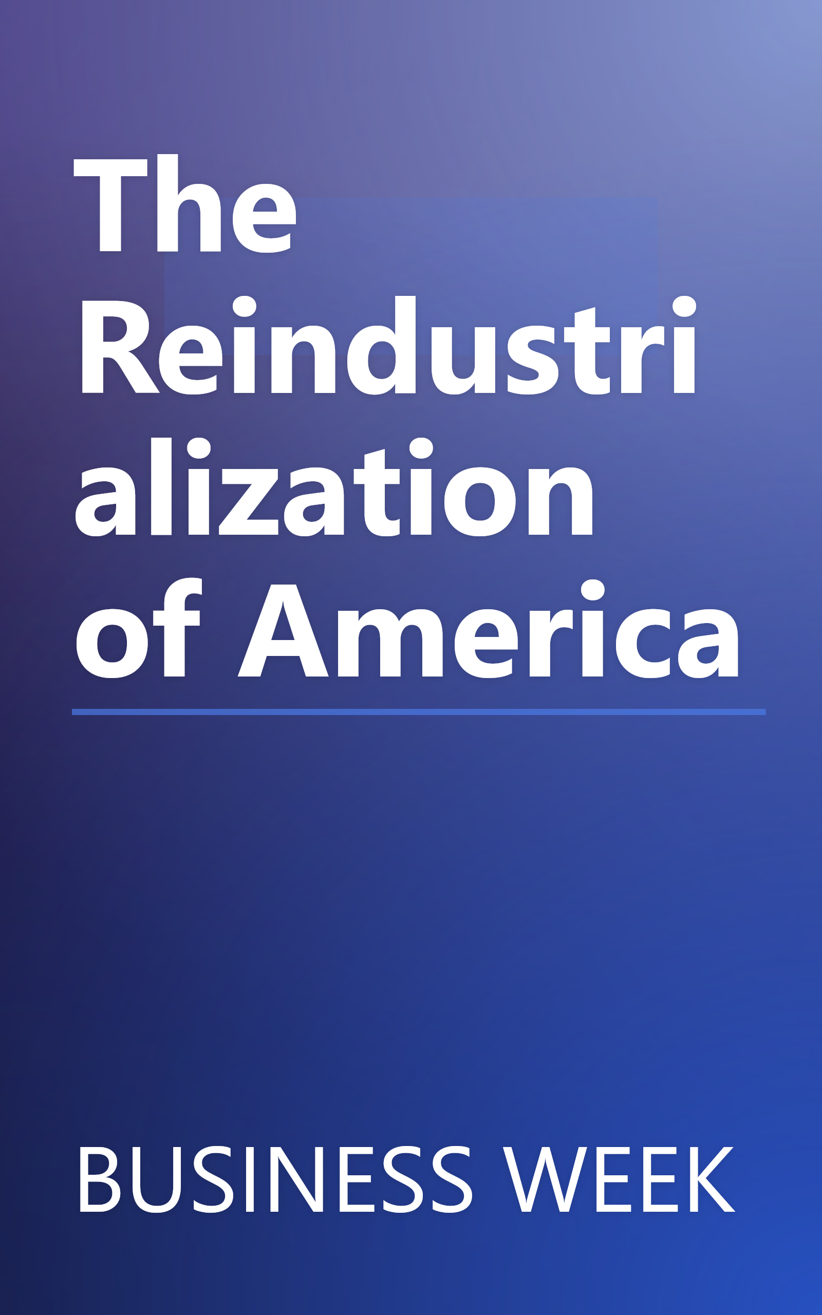 The Reindustrialization of America book cover