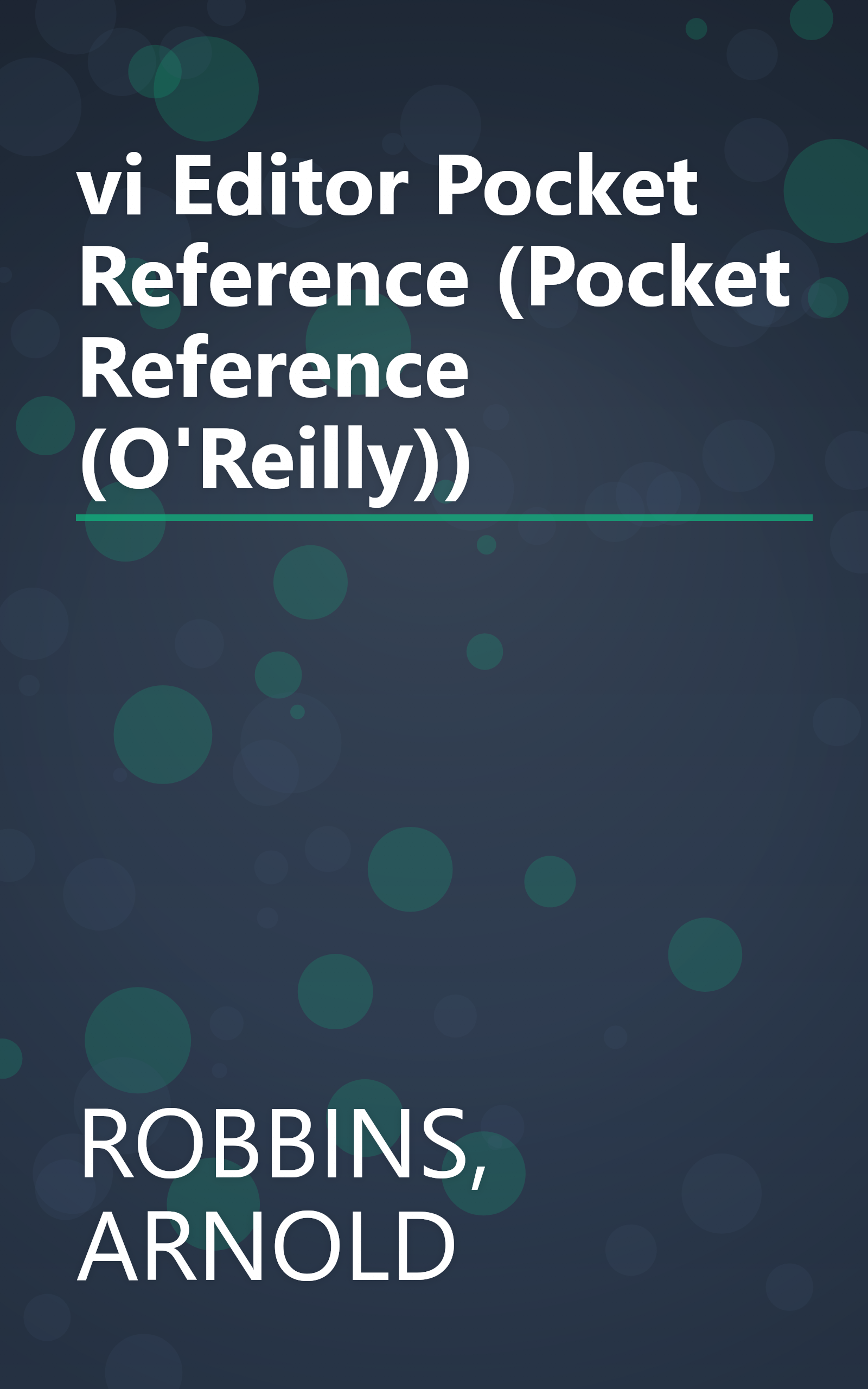 vi Editor Pocket Reference (Pocket Reference (O'Reilly)) book cover