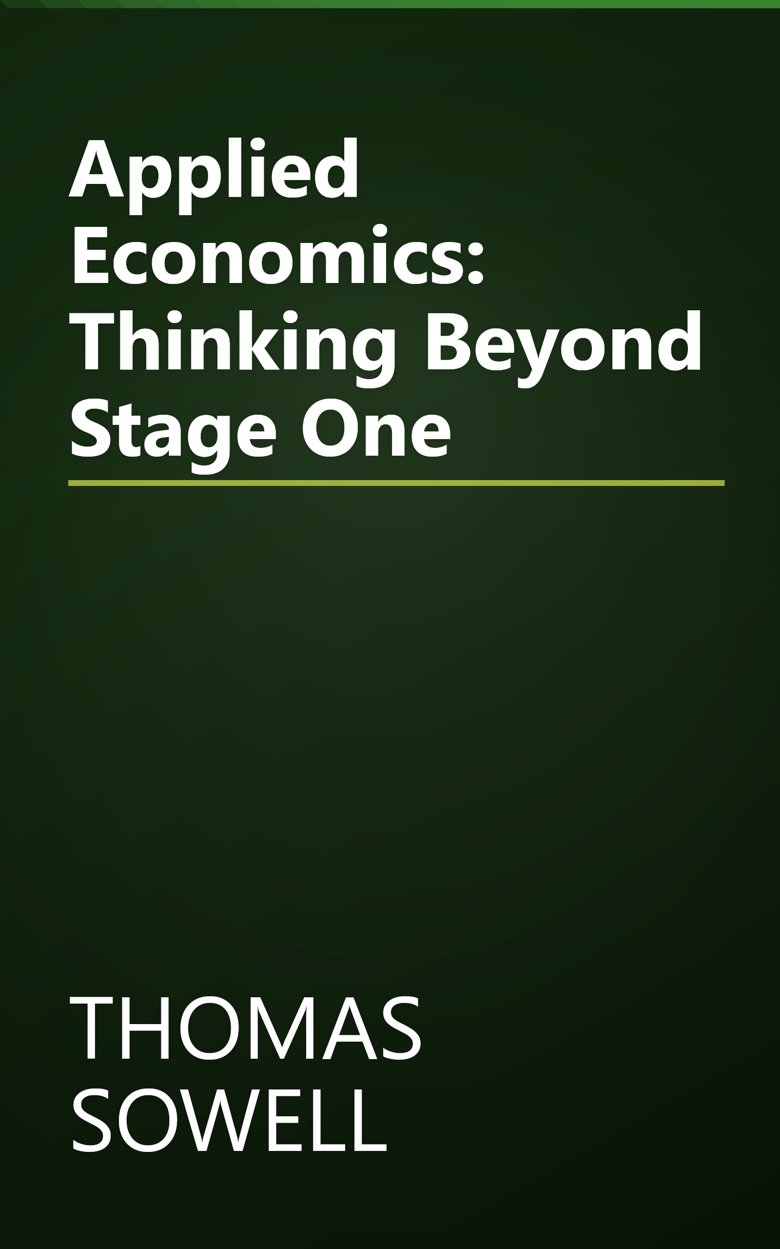 Applied Economics: Thinking Beyond Stage One book cover