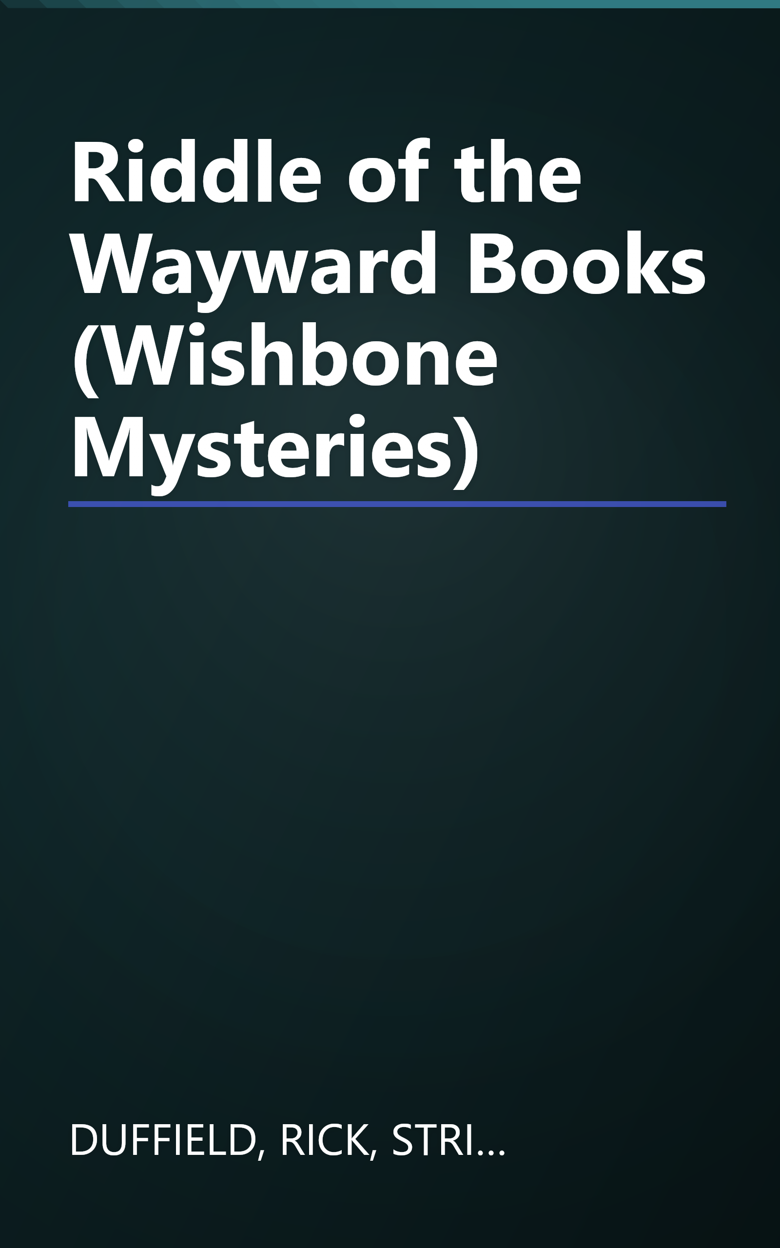 Riddle of the Wayward Books (Wishbone Mysteries) book cover