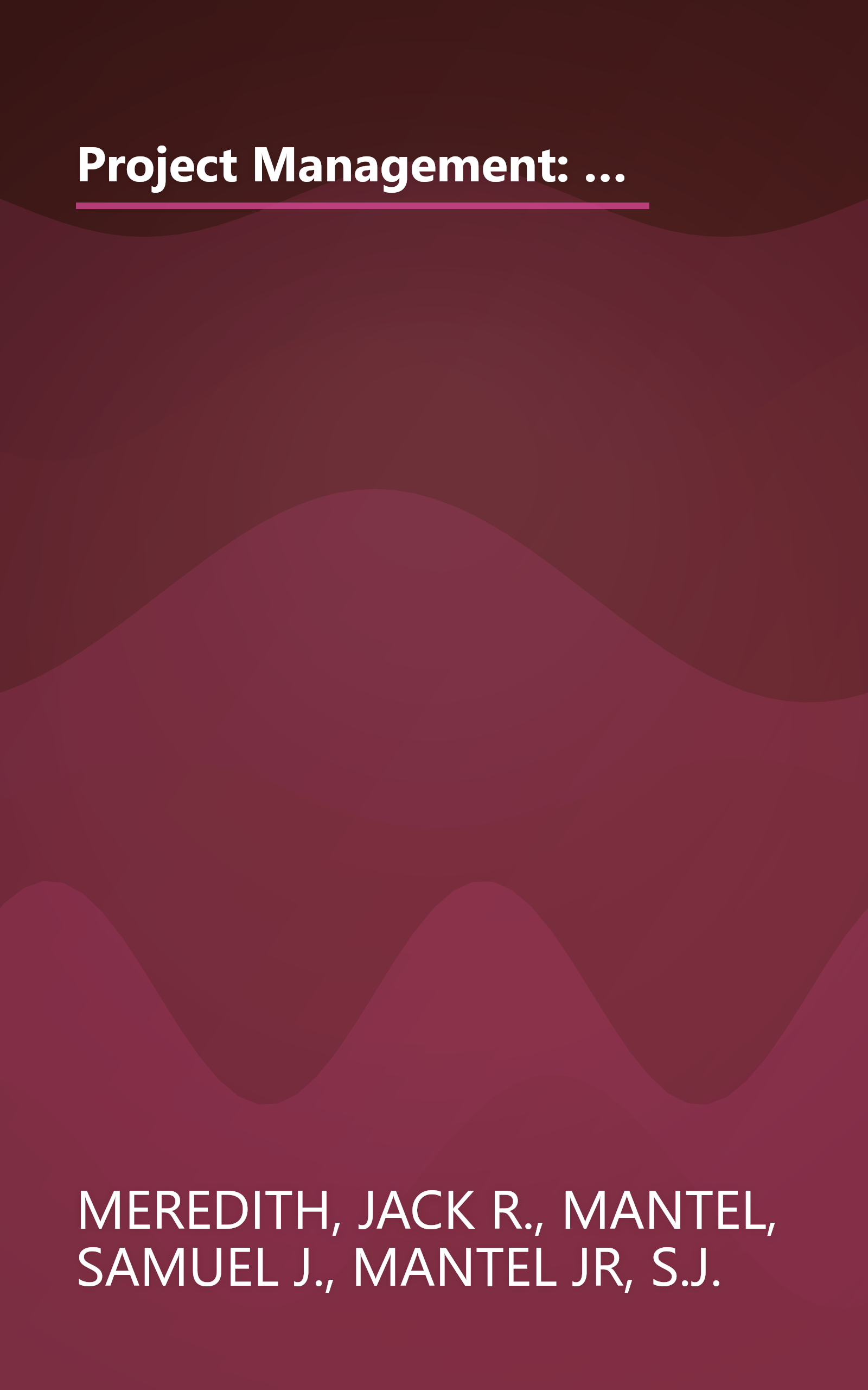 Project Management: A Managerial Approach (Wiley Series in Production/Operations Management) book cover