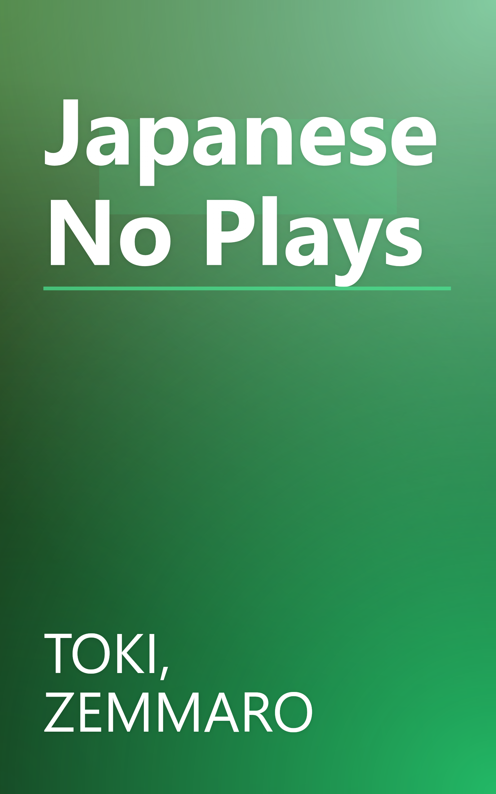 Japanese No Plays book cover