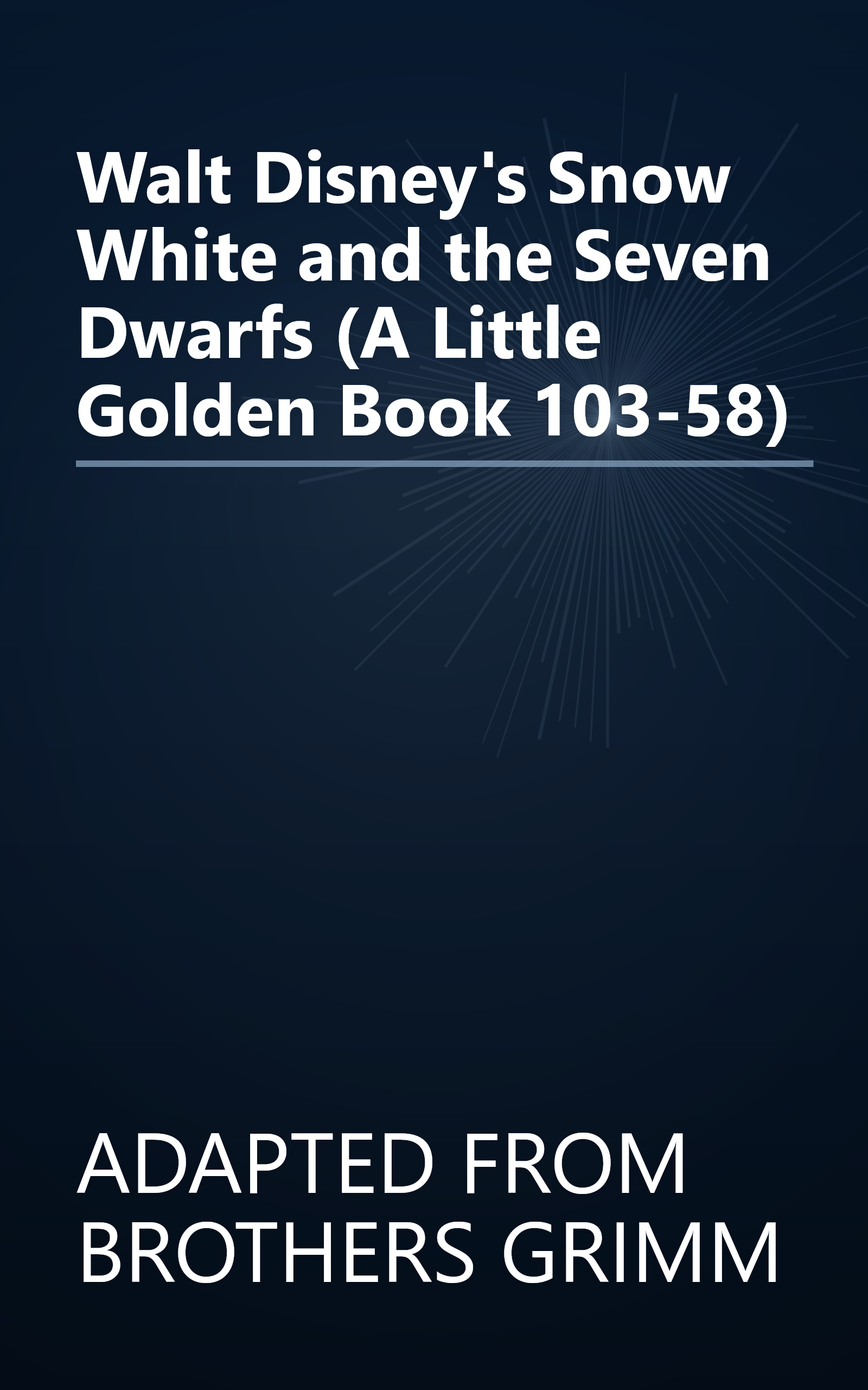 Walt Disney's Snow White and the Seven Dwarfs (A Little Golden Book 103-58) book cover