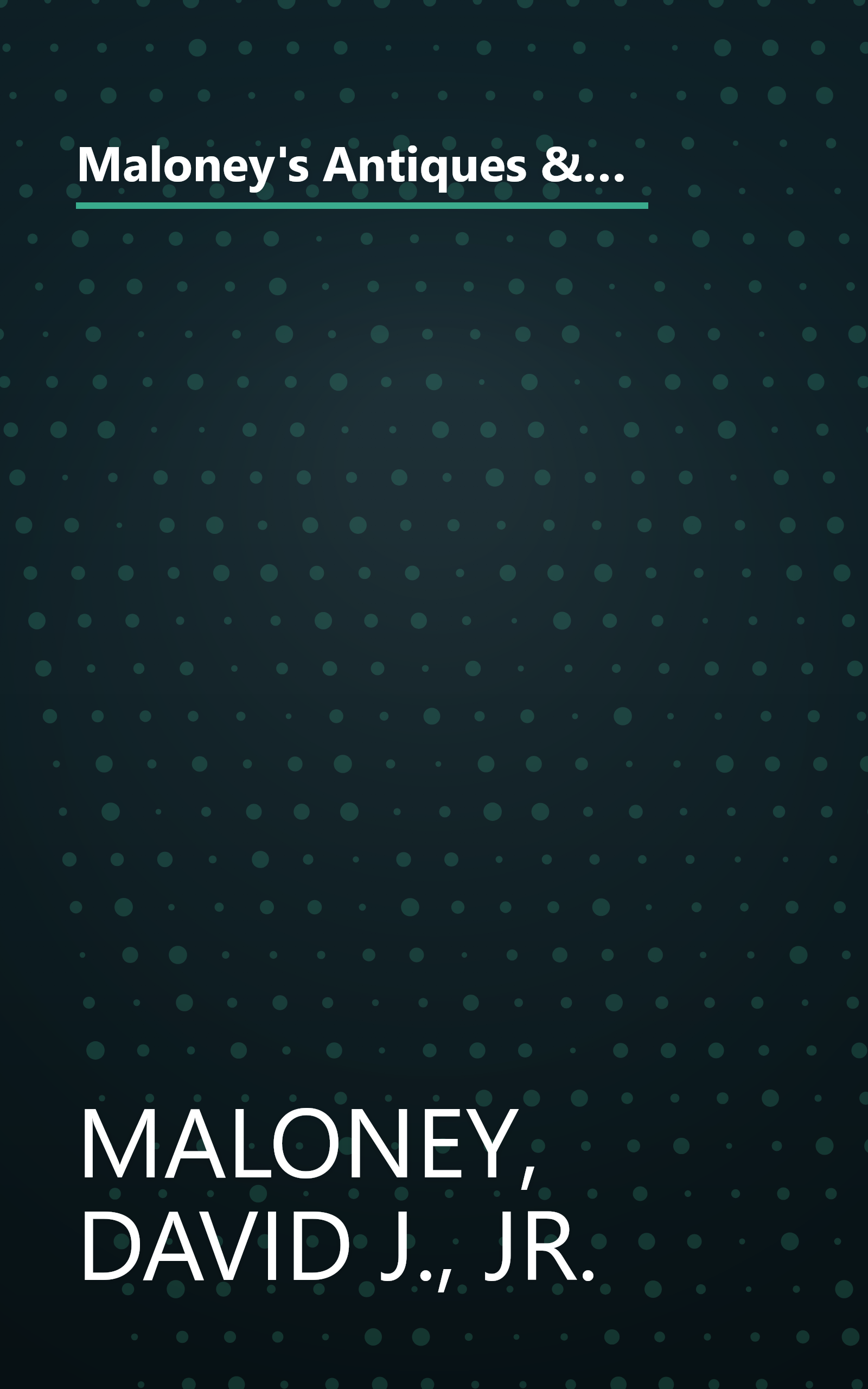 Maloney's Antiques & Collectibles Resource Directory (MALONEY'S ANTIQUES AND COLLECTIBLES RESOURCE DIRECTORY) book cover