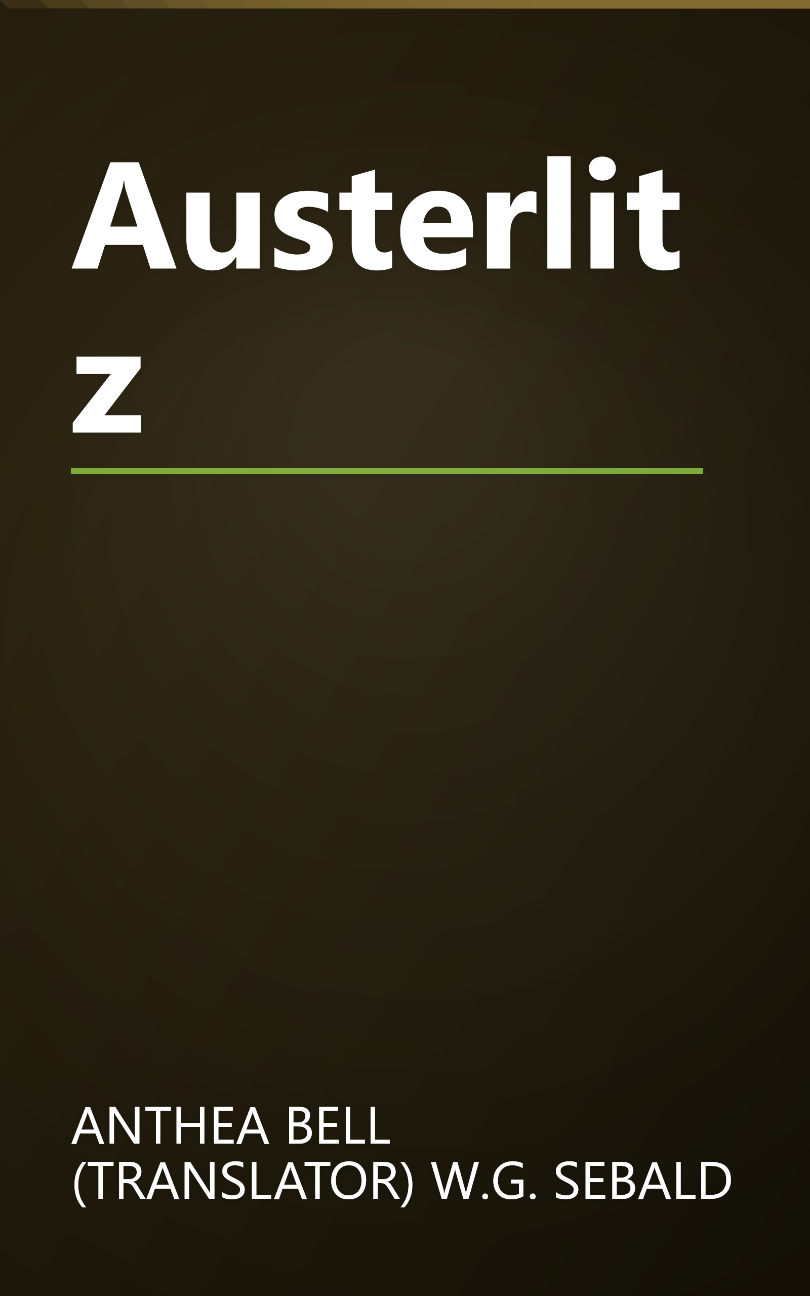 Austerlitz book cover