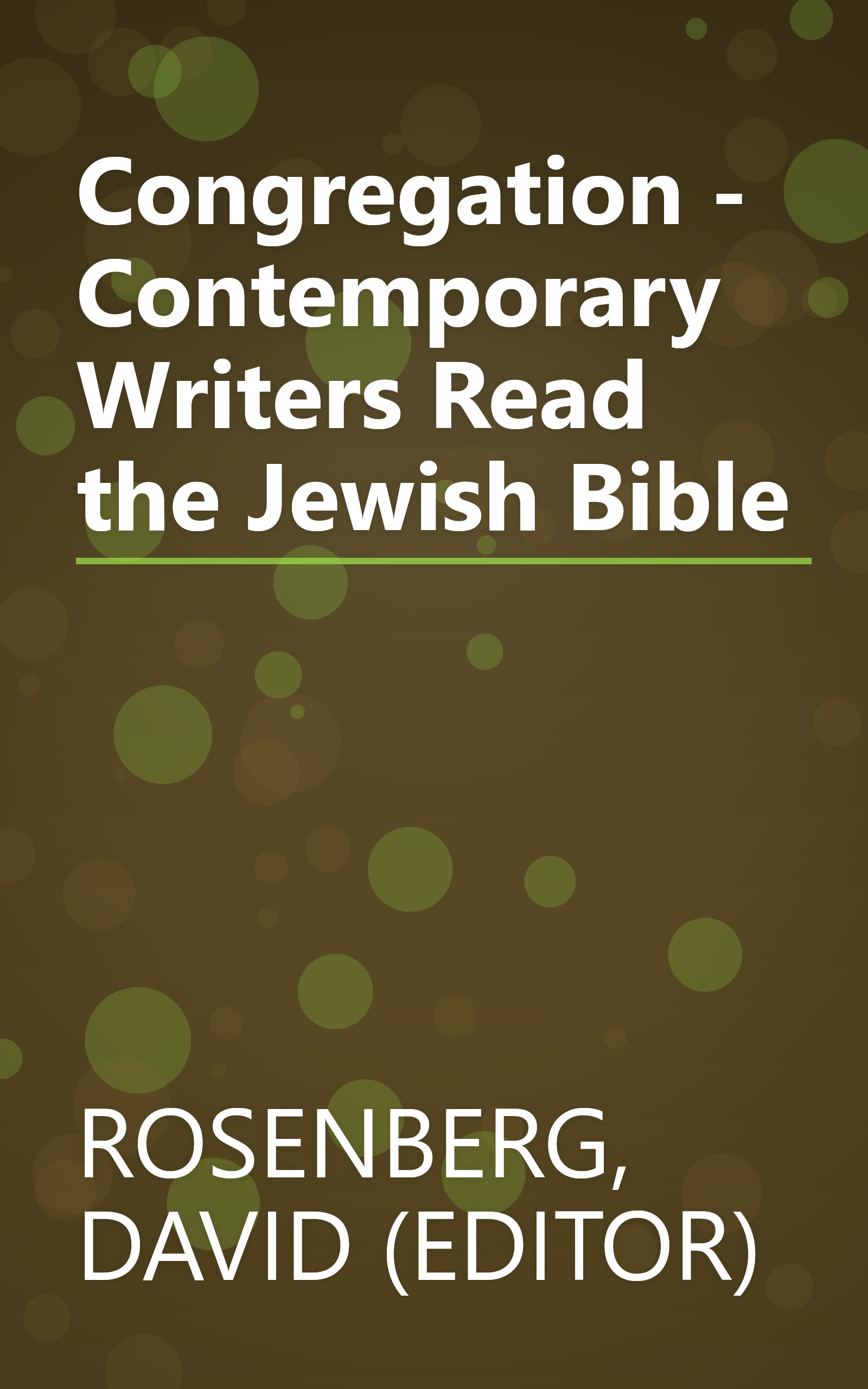 Congregation - Contemporary Writers Read the Jewish Bible book cover