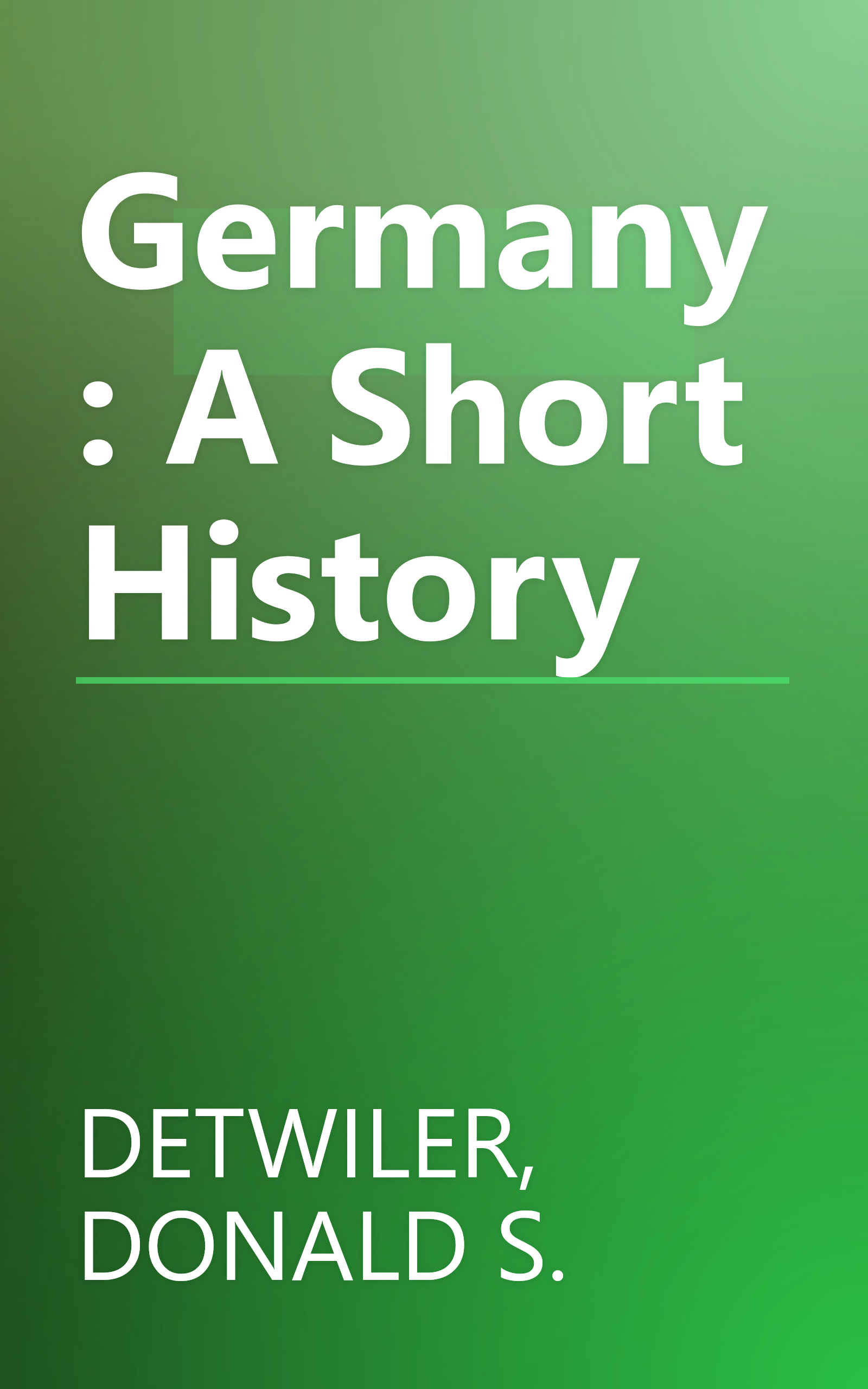 Germany: A Short History book cover