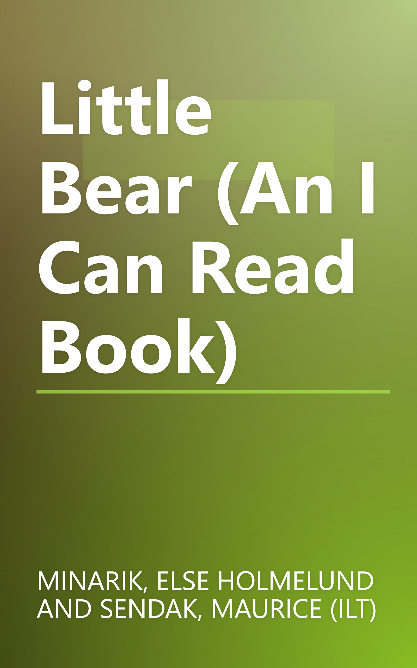 Little Bear (An I Can Read Book) book cover
