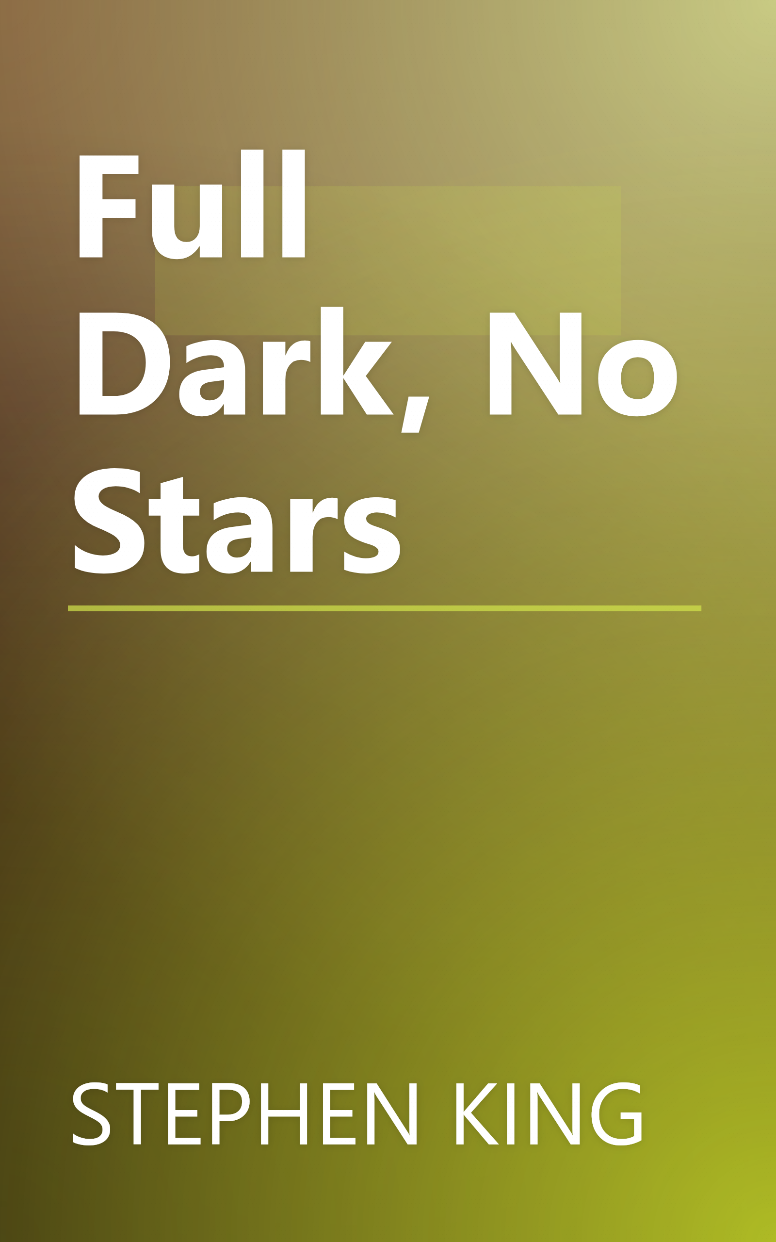 Full Dark, No Stars book cover