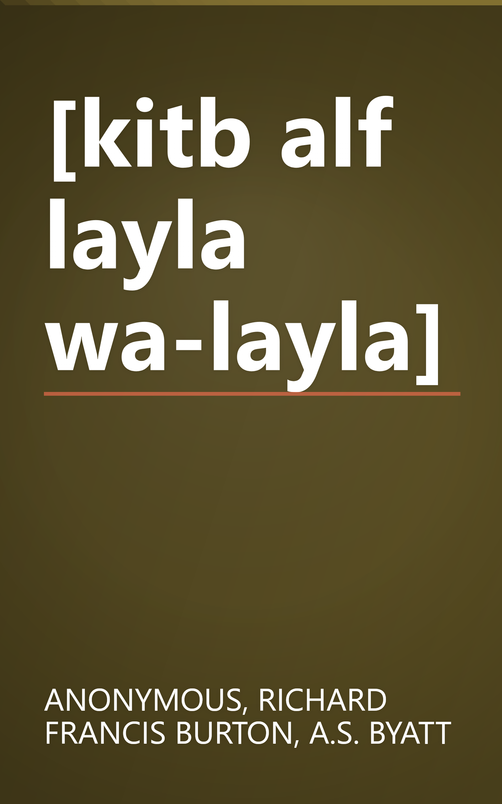 [kitb alf layla wa-layla] book cover