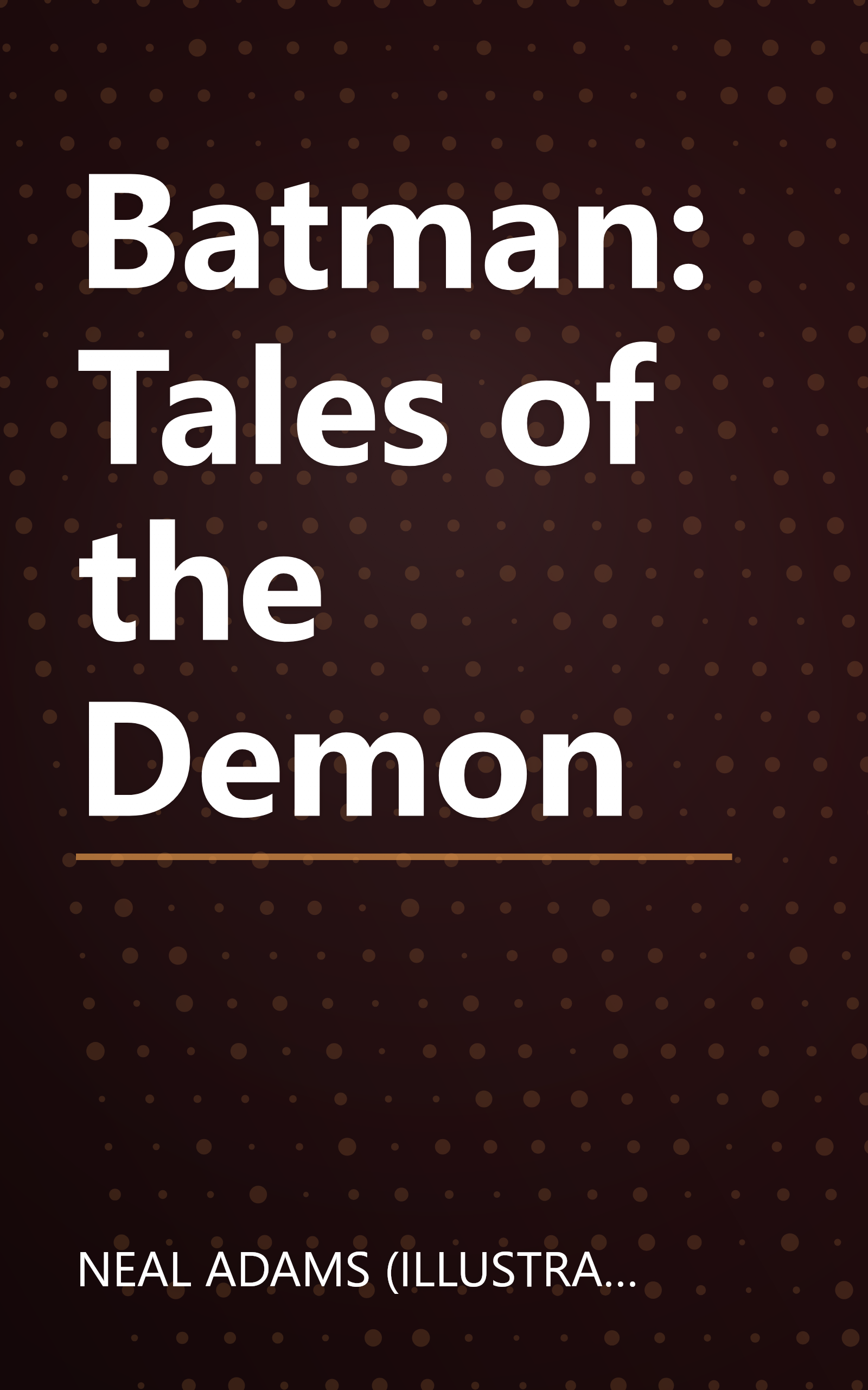 Batman: Tales of the Demon book cover