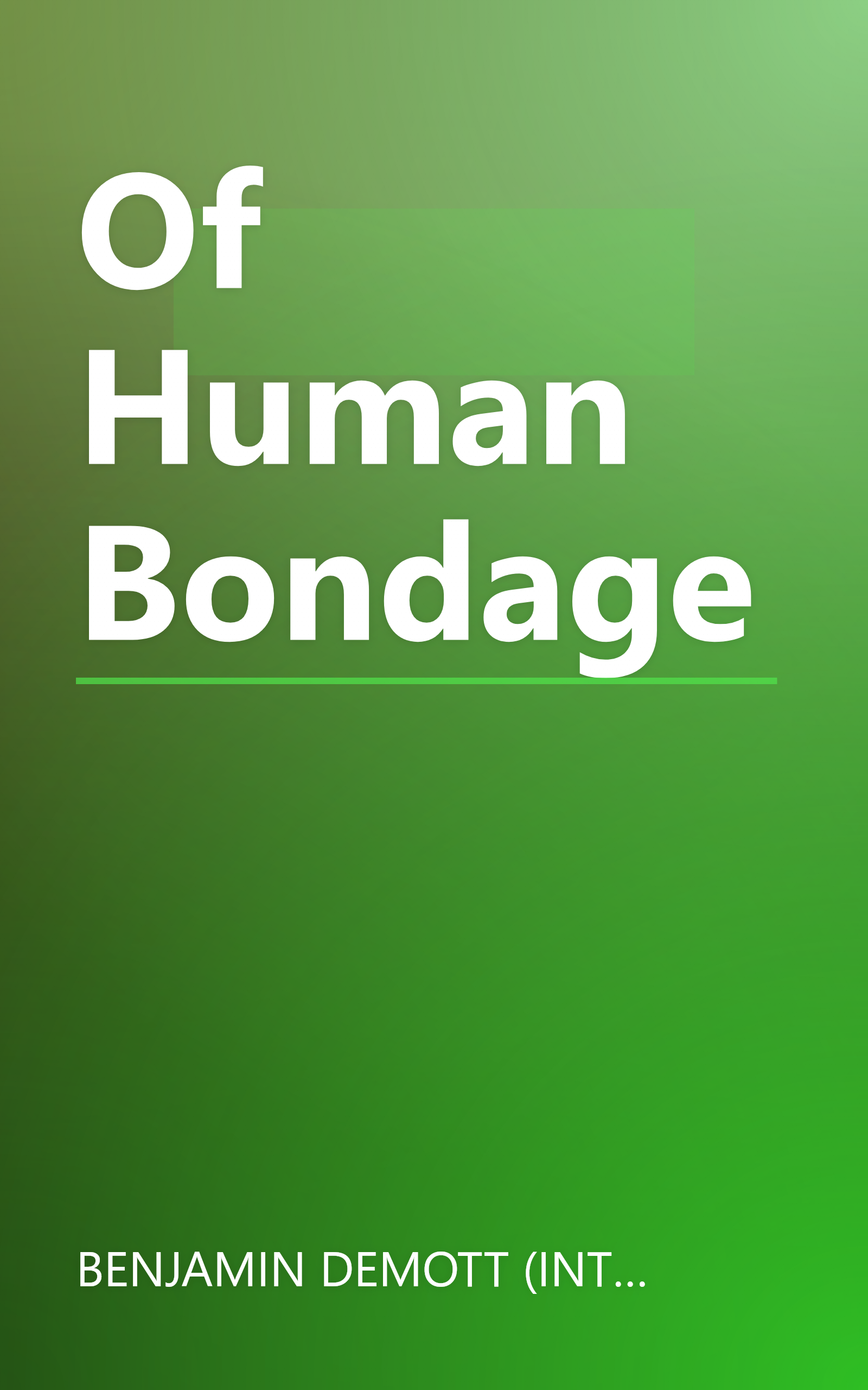 Of Human Bondage book cover