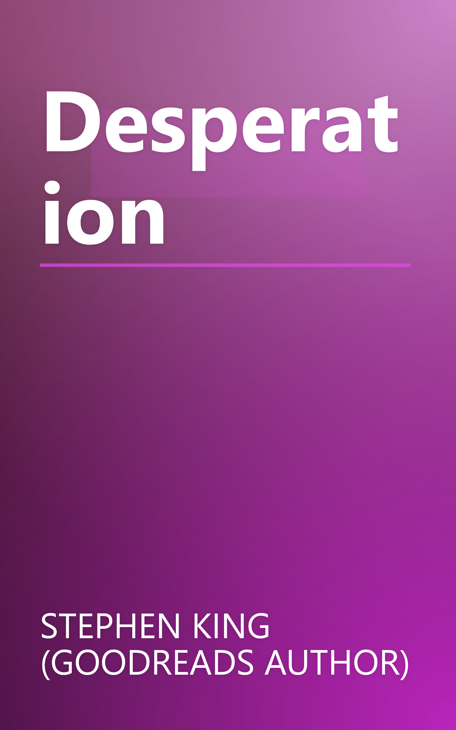 Desperation book cover