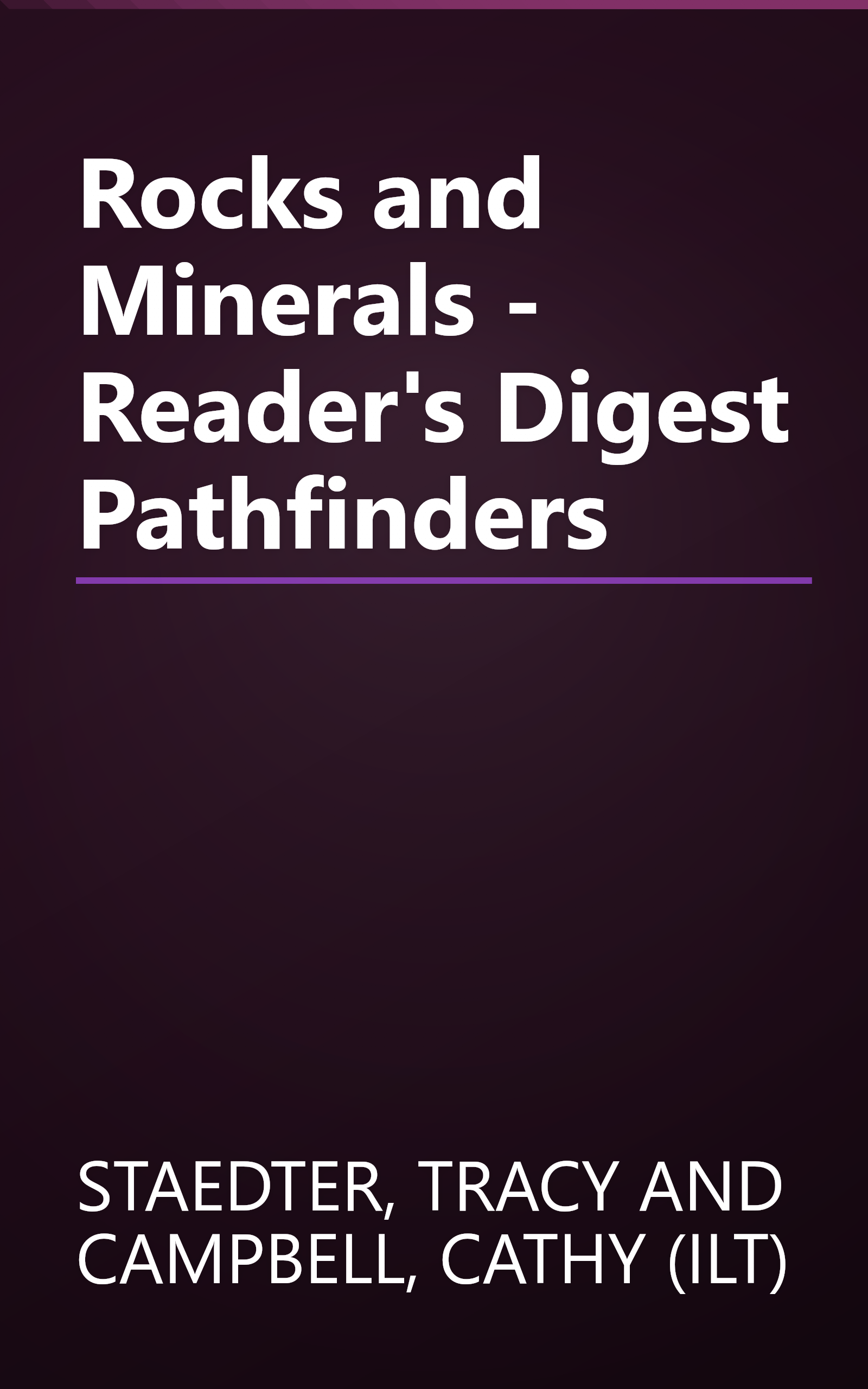 Rocks and Minerals - Reader's Digest Pathfinders book cover