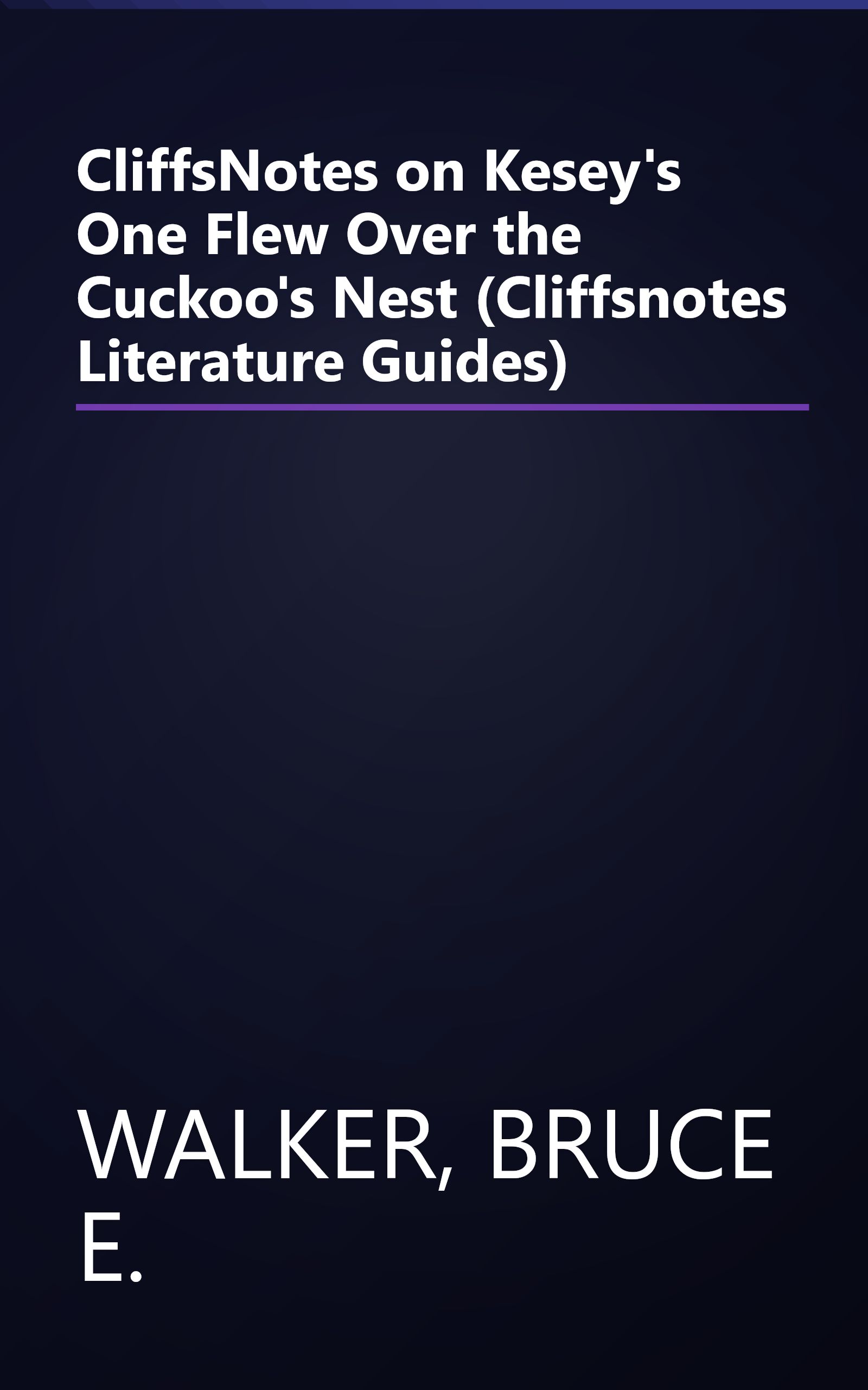 CliffsNotes on Kesey's One Flew Over the Cuckoo's Nest (Cliffsnotes Literature Guides) book cover