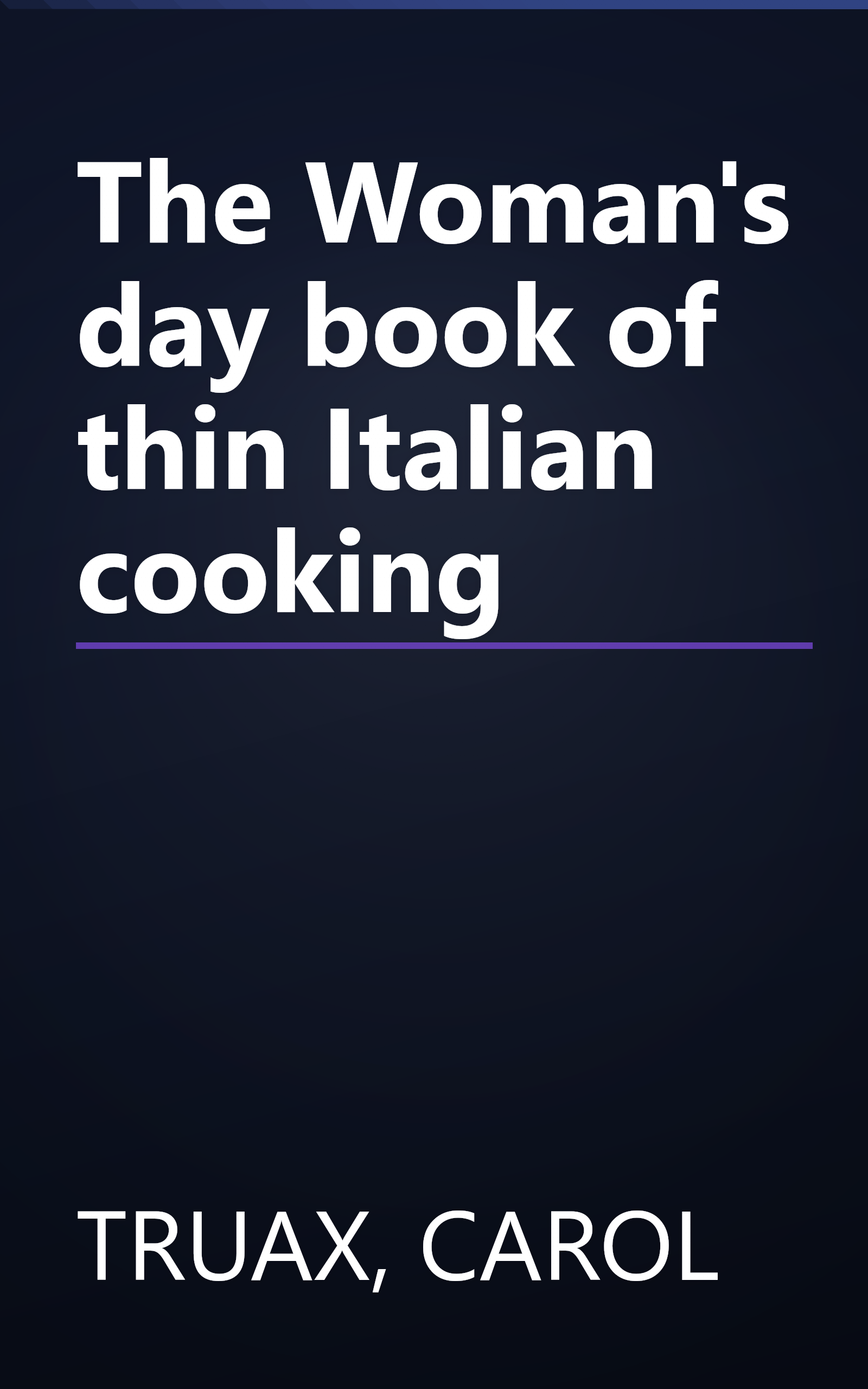 The Woman's day book of thin Italian cooking book cover