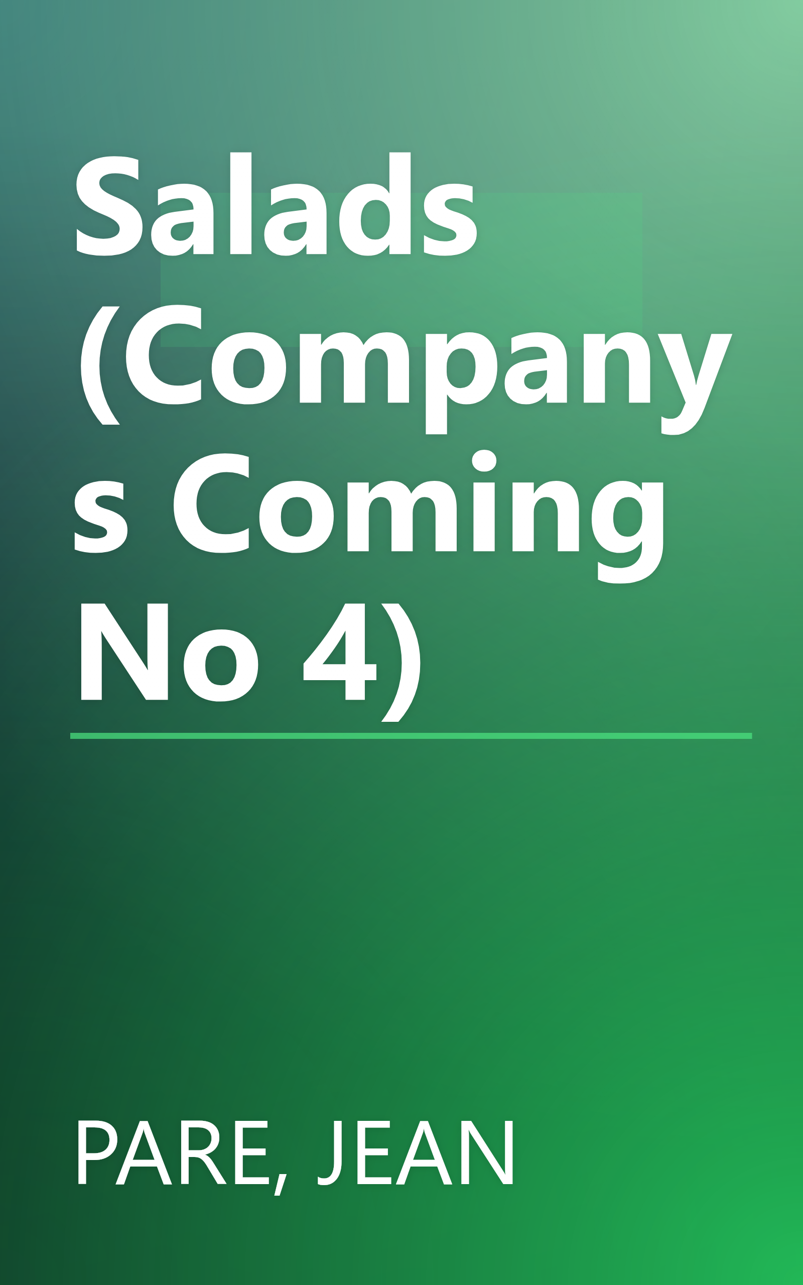 Salads (Companys Coming No 4) book cover