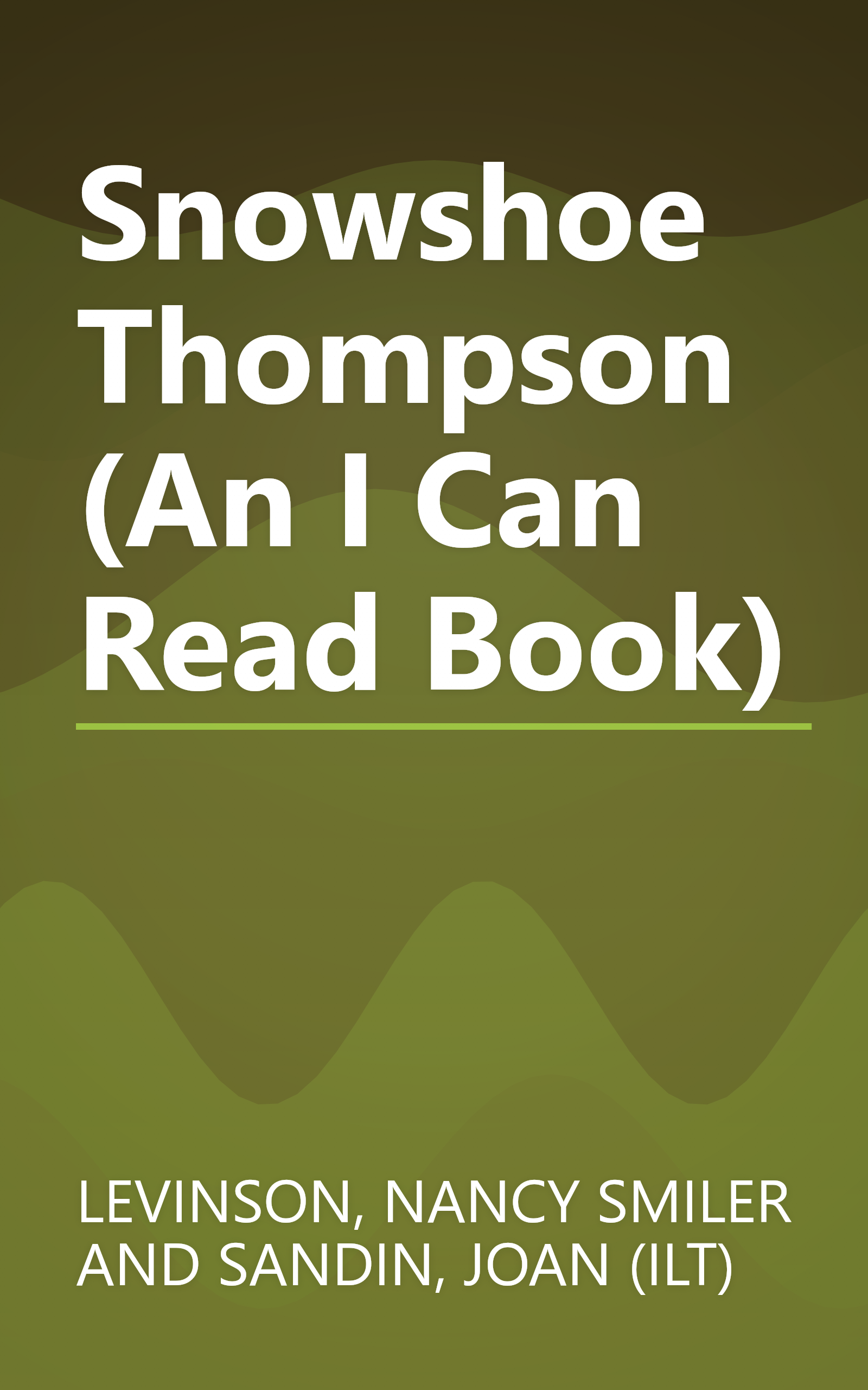 Snowshoe Thompson (An I Can Read Book) book cover