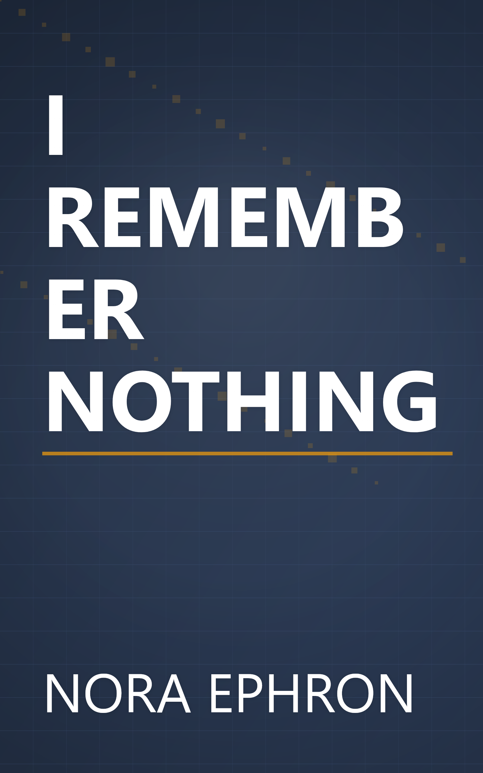 I REMEMBER NOTHING book cover