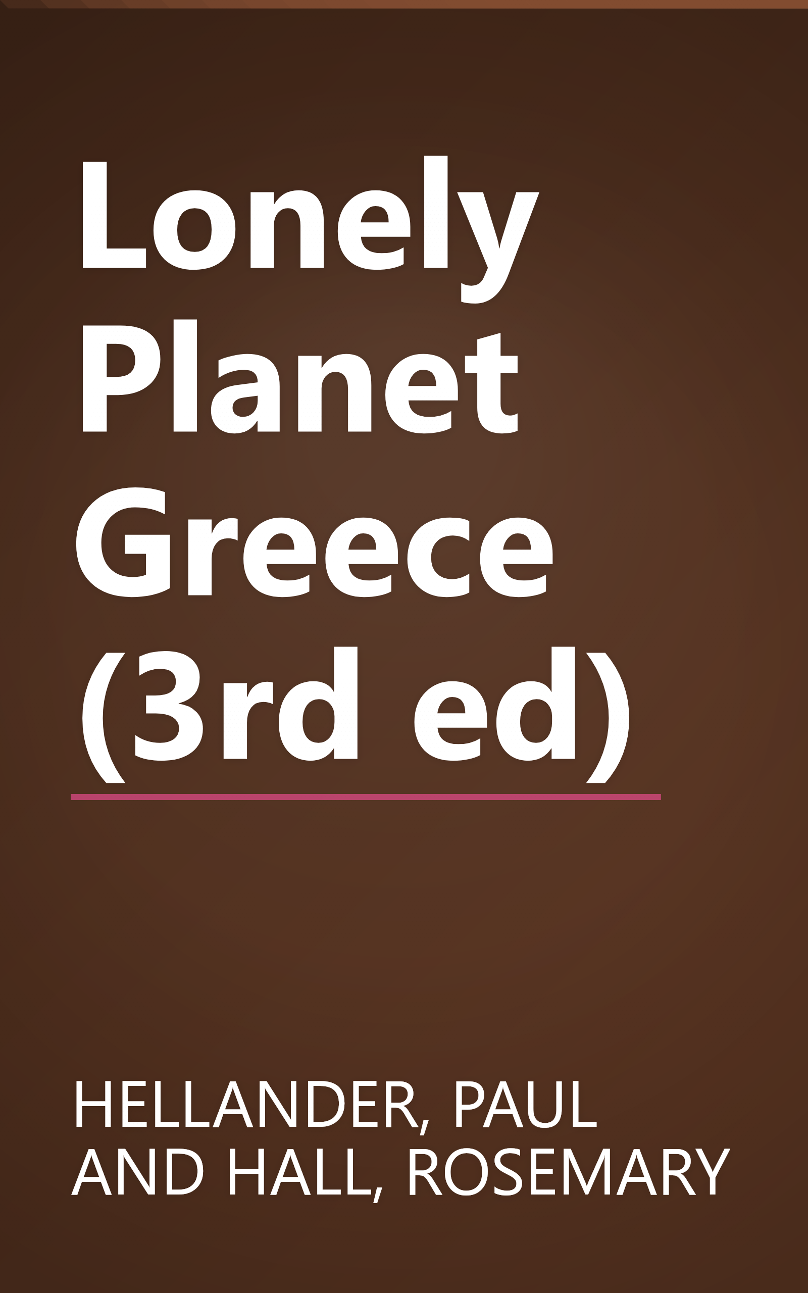 Lonely Planet Greece (3rd ed) book cover