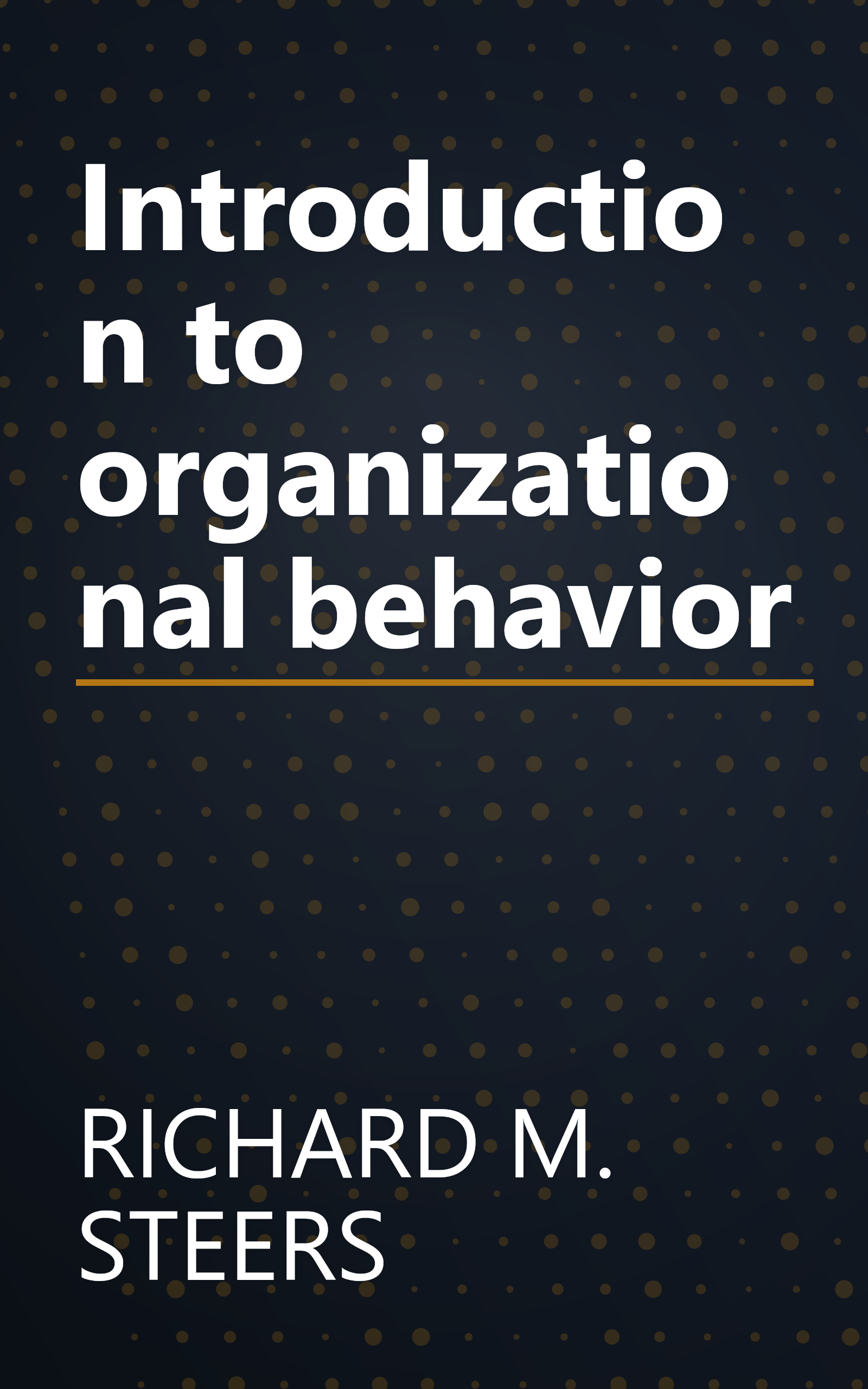 Introduction to organizational behavior book cover
