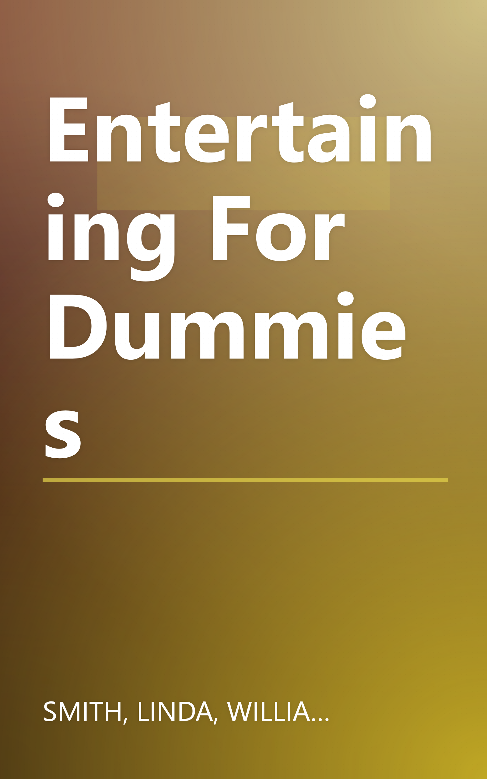 Entertaining For Dummies book cover