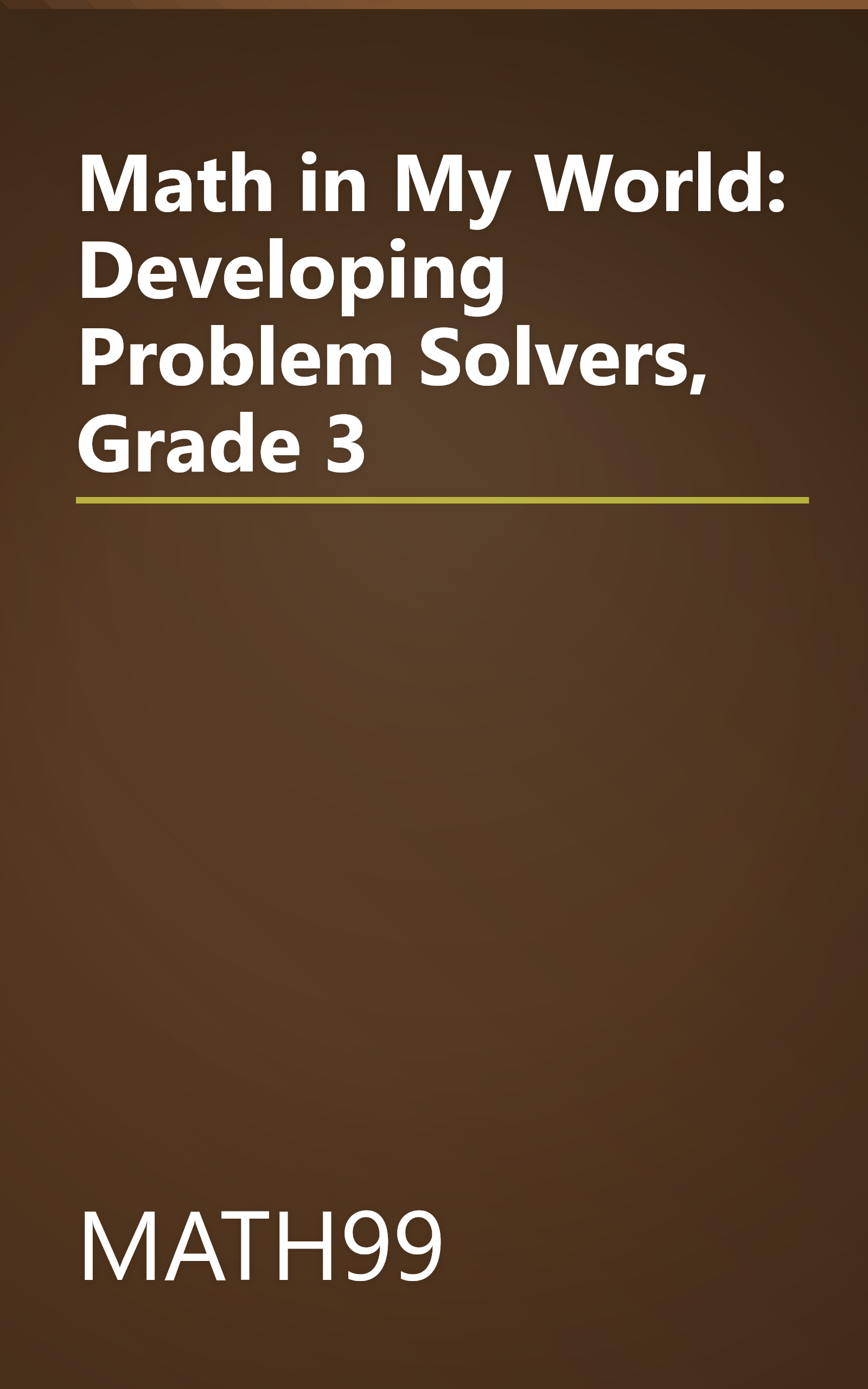 Math in My World: Developing Problem Solvers, Grade 3 book cover
