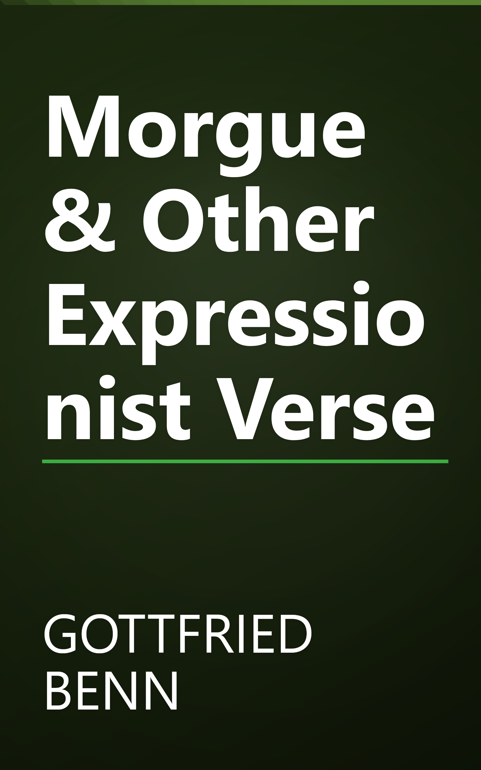 Morgue & Other Expressionist Verse book cover