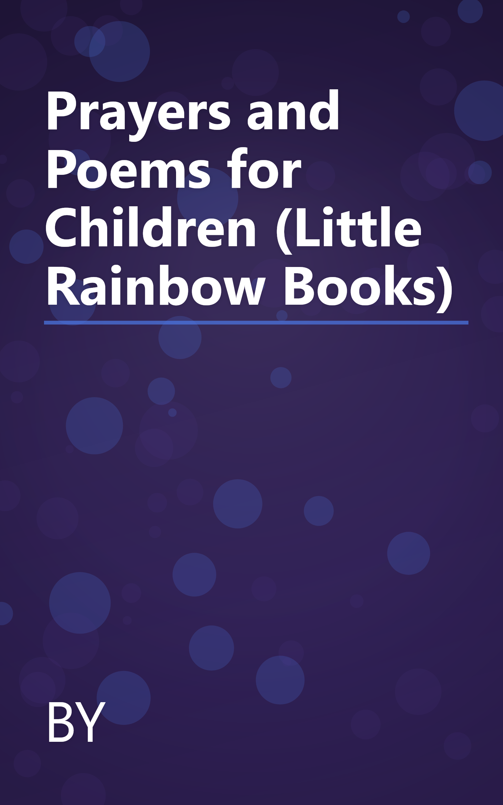 Prayers and Poems for Children (Little Rainbow Books) book cover