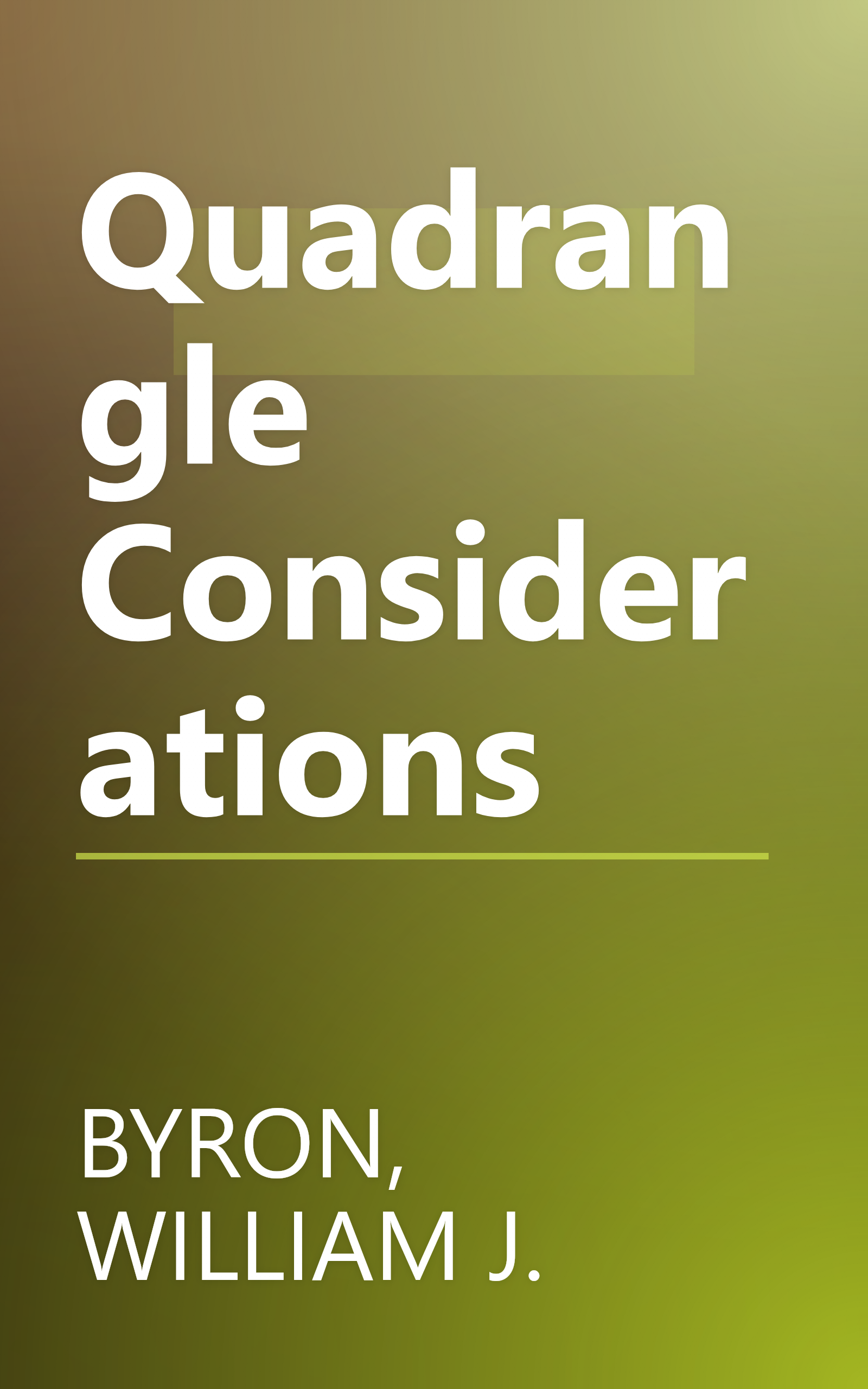 Quadrangle Considerations book cover