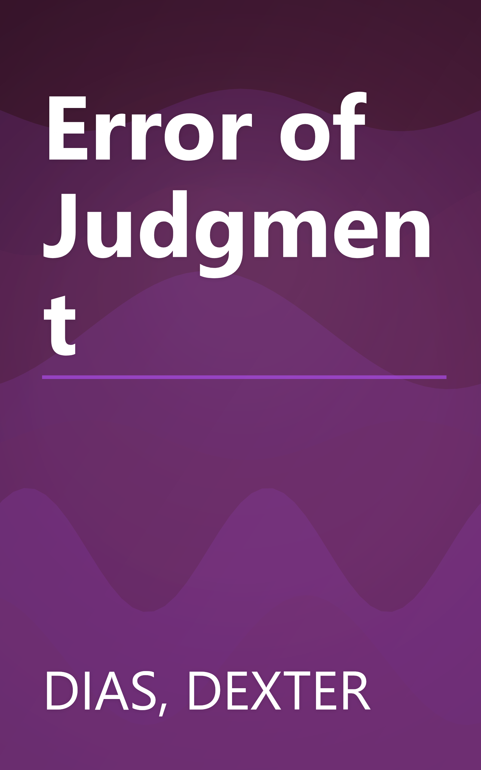 Error of Judgment book cover
