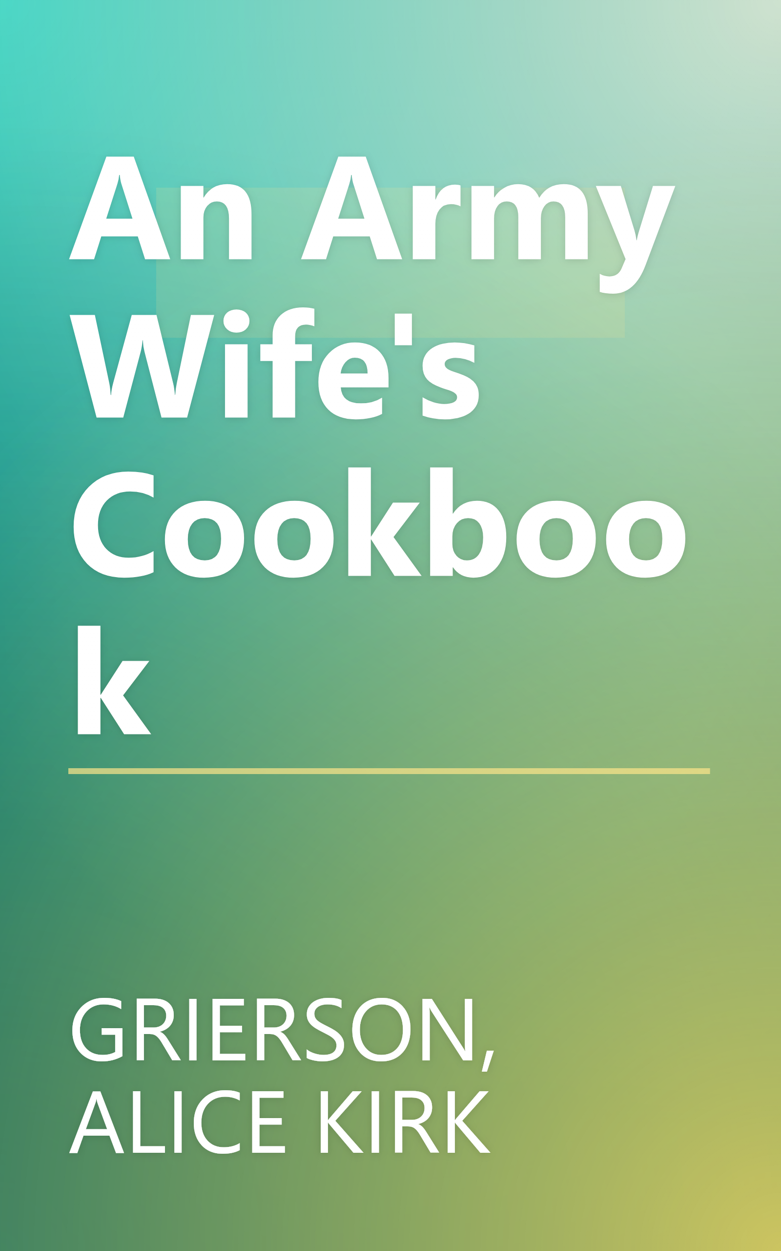 An Army Wife's Cookbook book cover