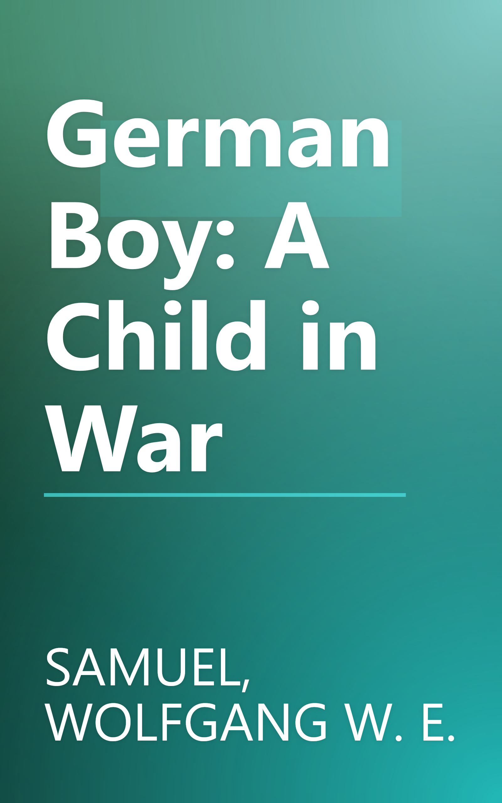German Boy: A Child in War book cover