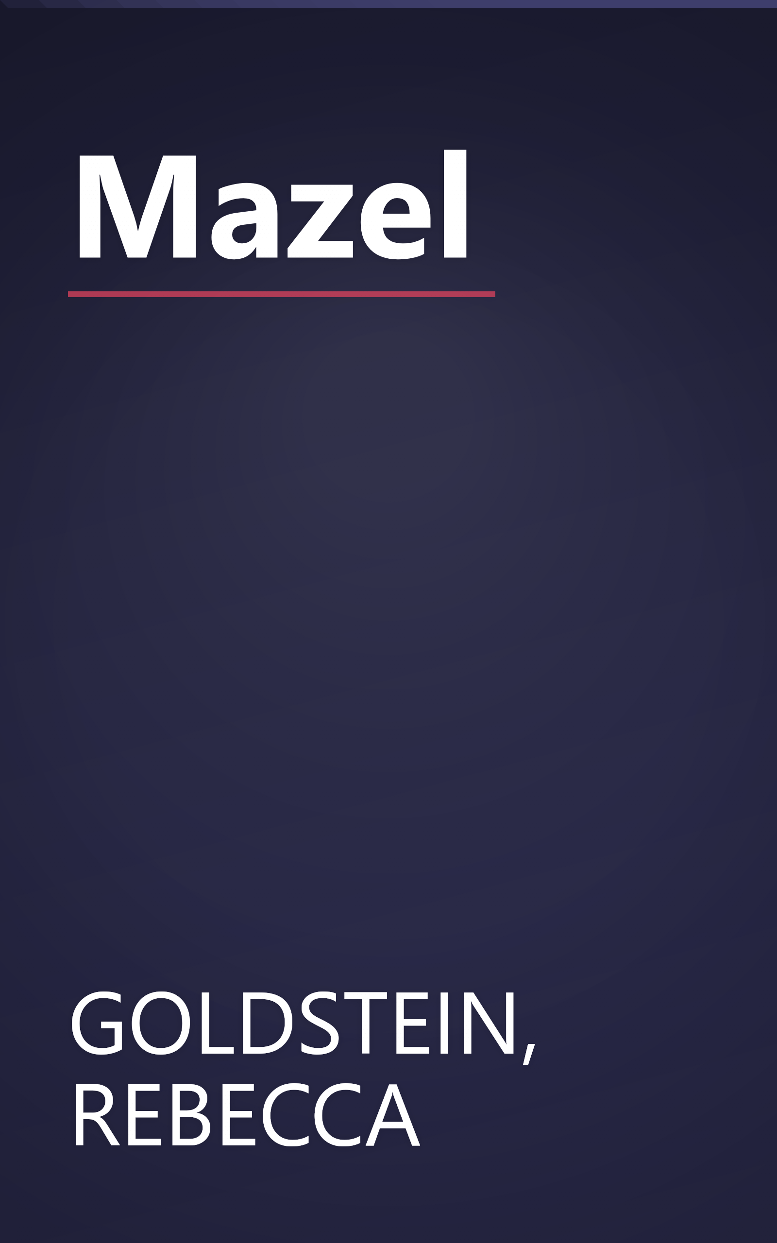 Mazel book cover
