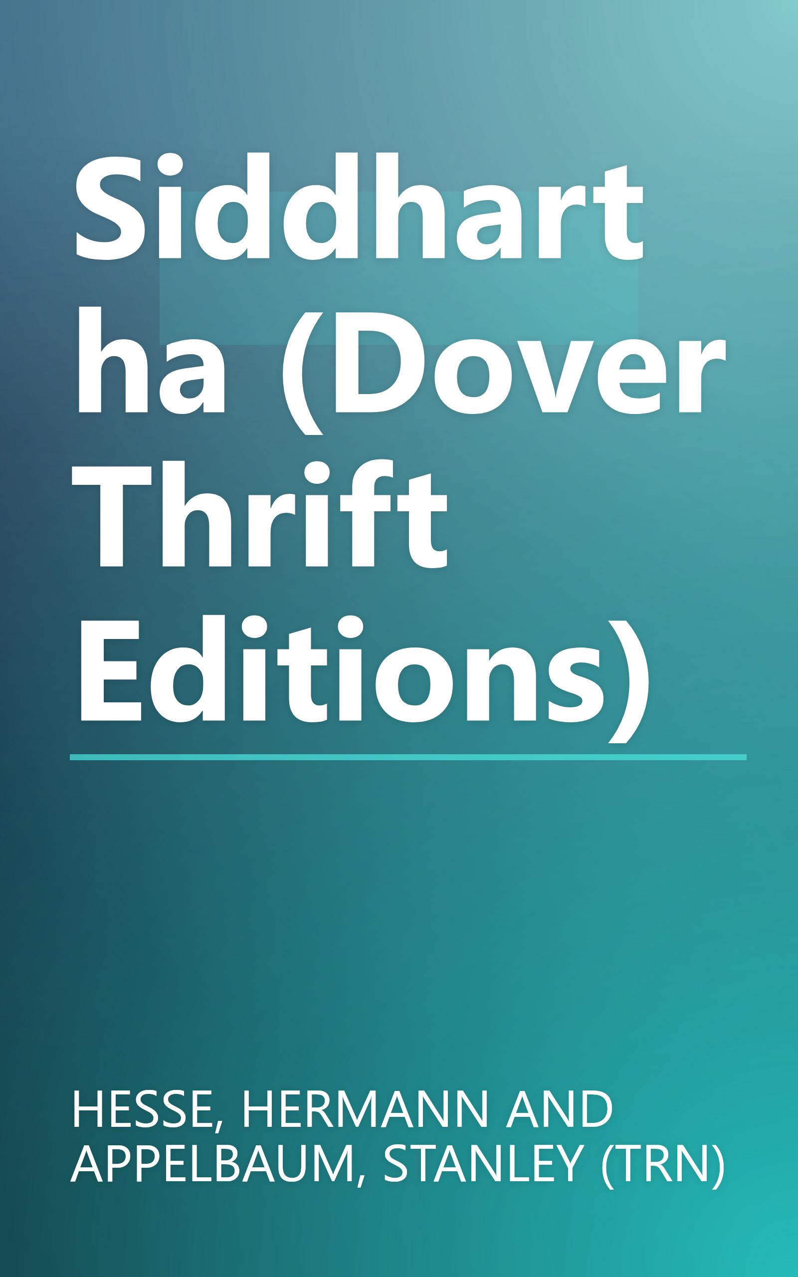 Siddhartha (Dover Thrift Editions) book cover