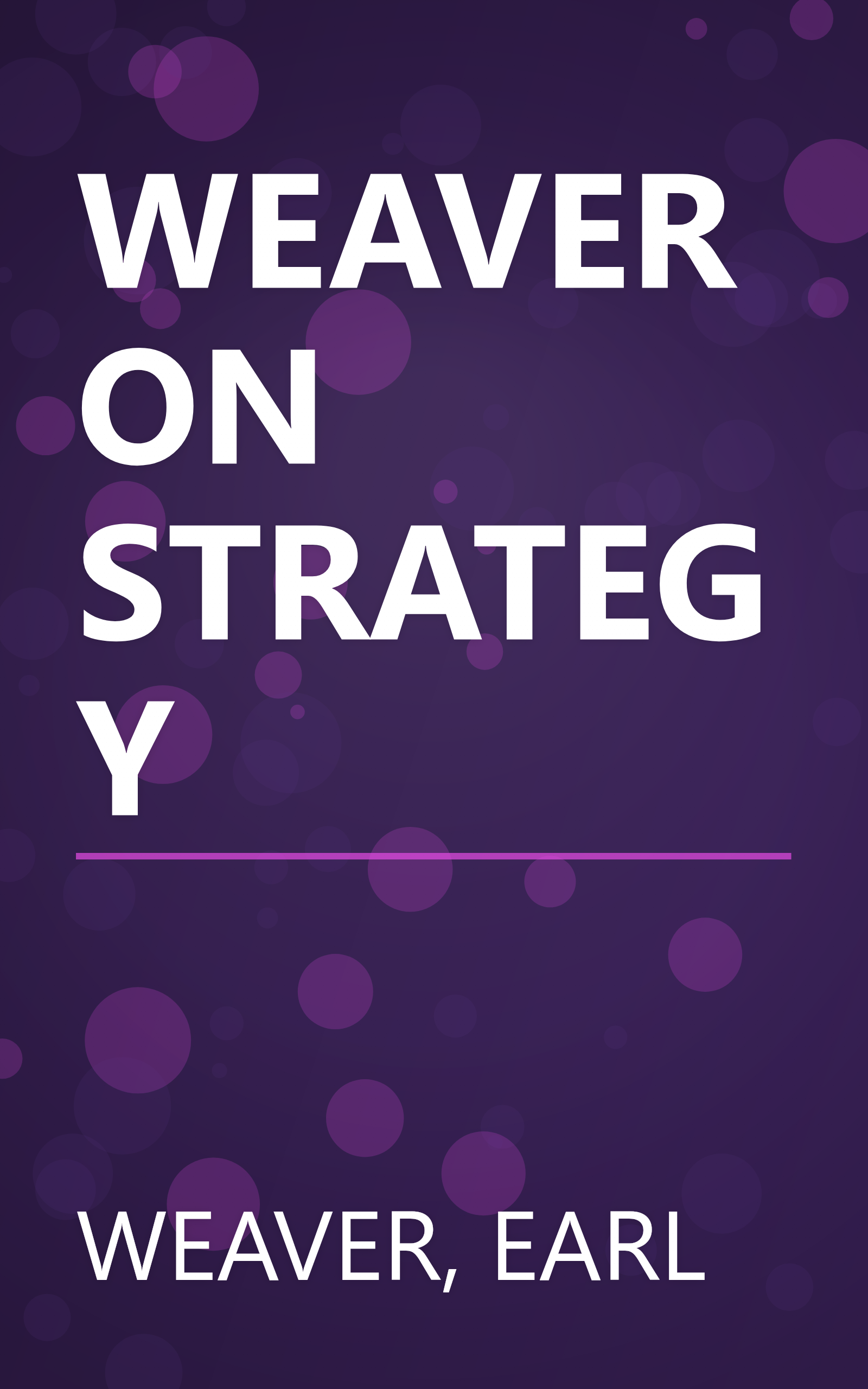 WEAVER ON STRATEGY book cover