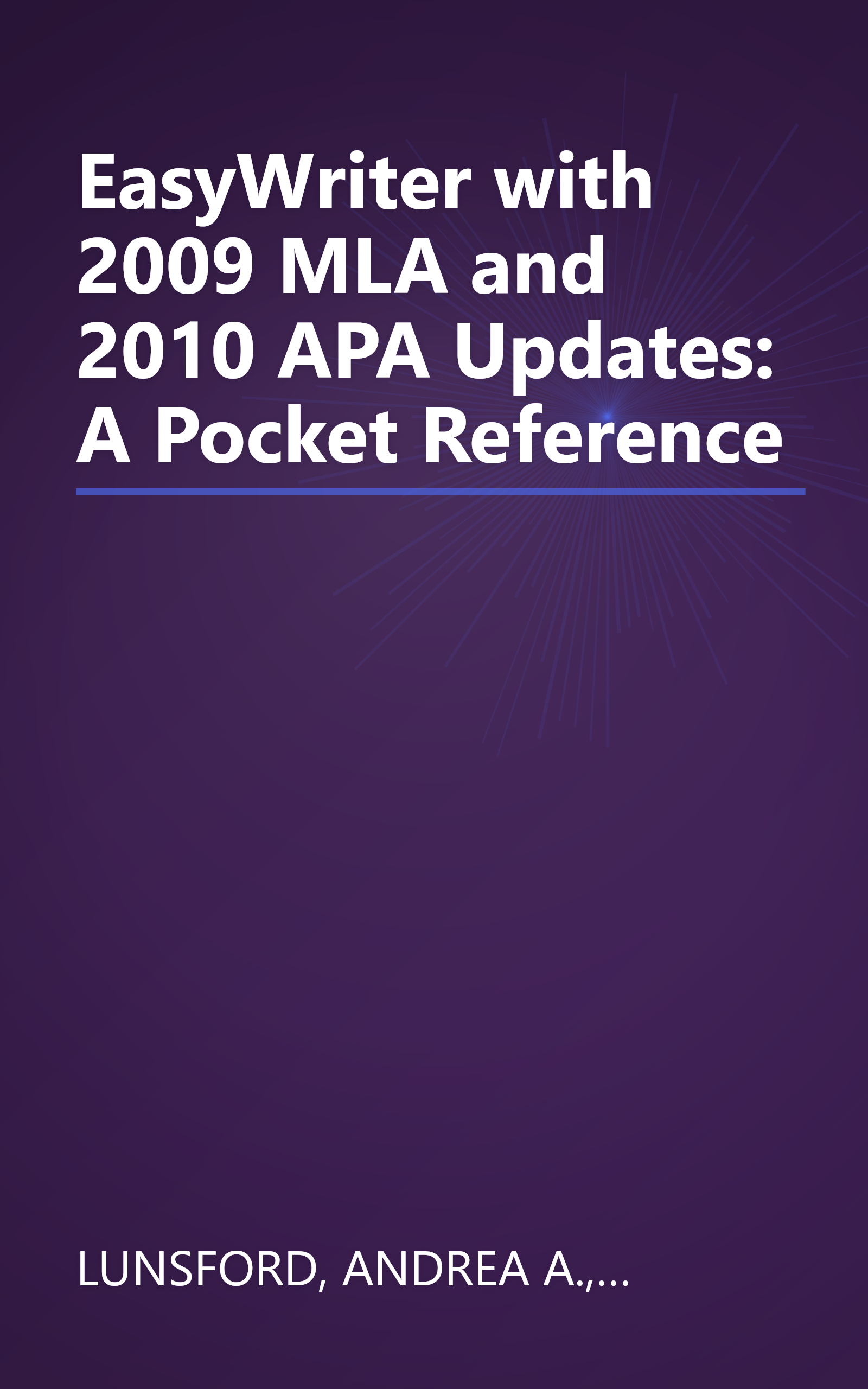 EasyWriter with 2009 MLA and 2010 APA Updates: A Pocket Reference book cover