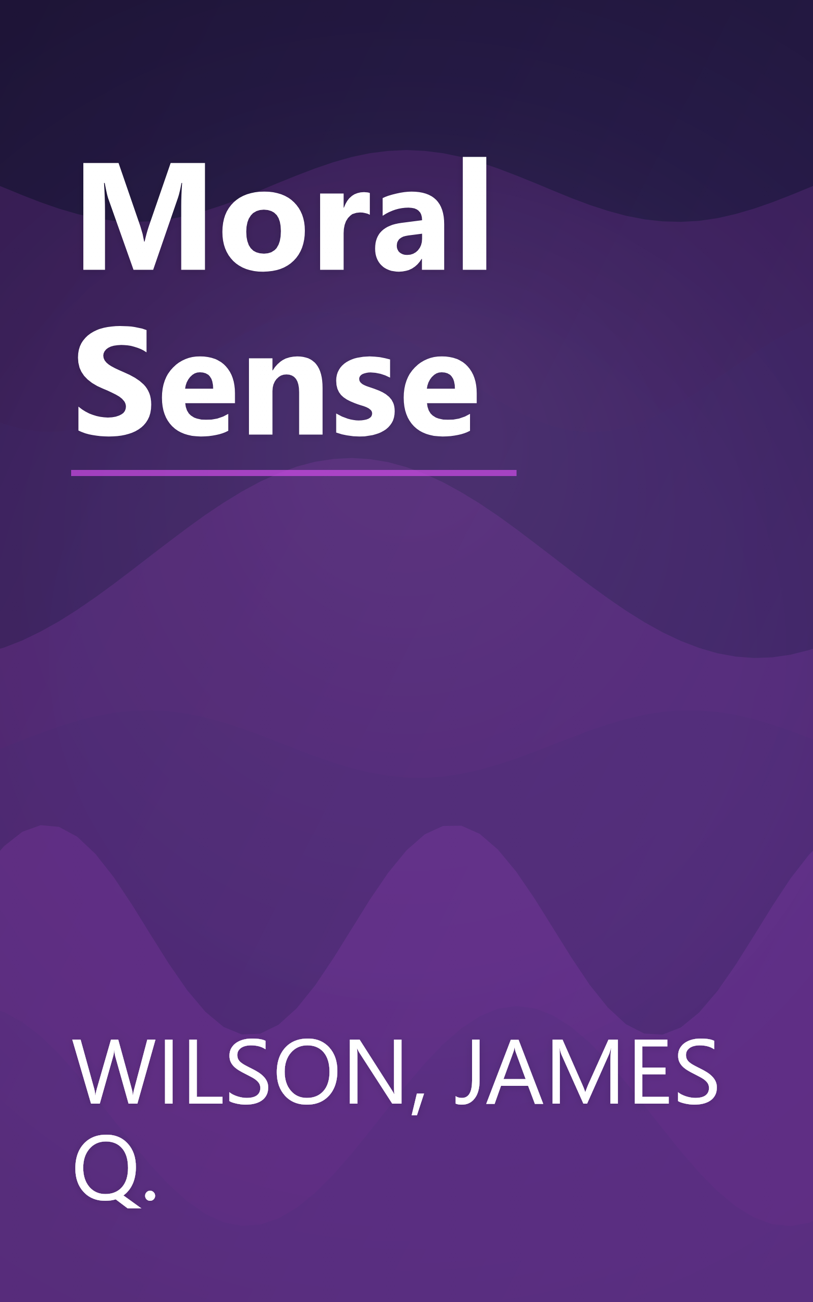 Moral Sense book cover
