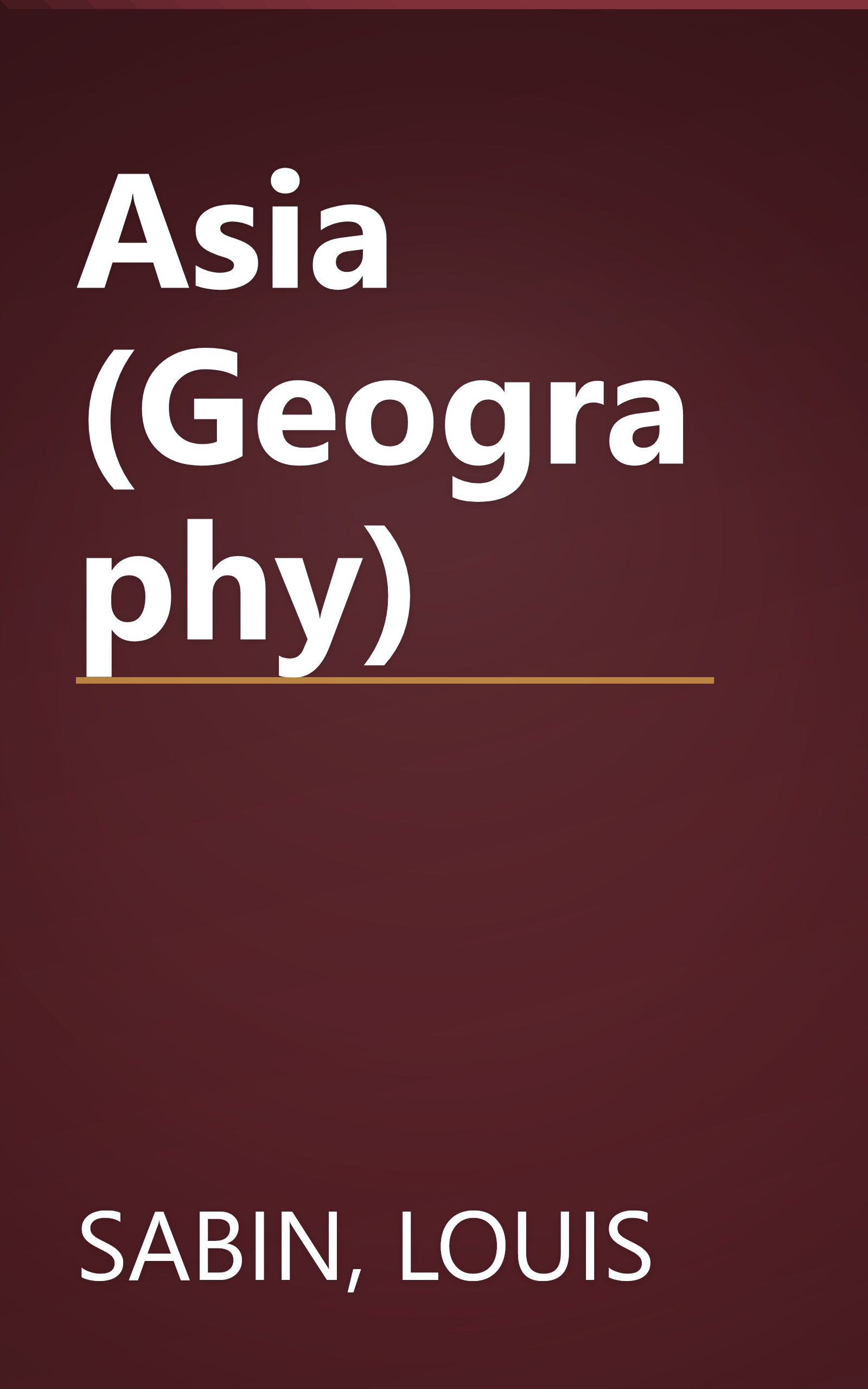 Asia (Geography) book cover