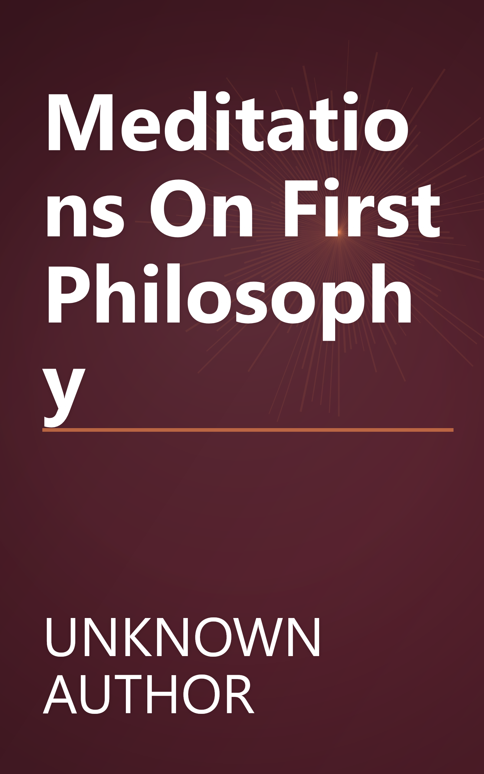 Meditations On First Philosophy book cover