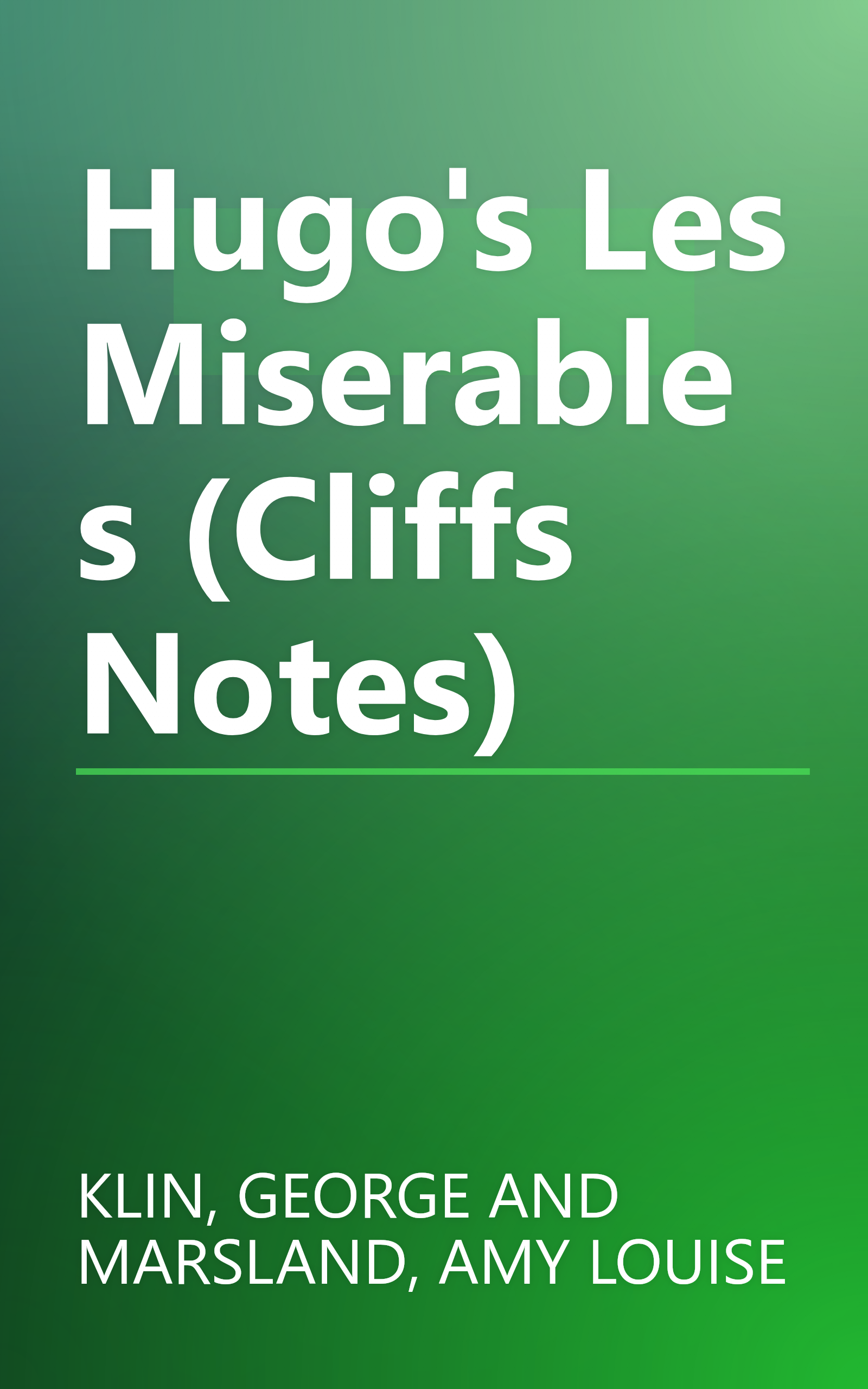 Hugo's Les Miserables (Cliffs Notes) book cover