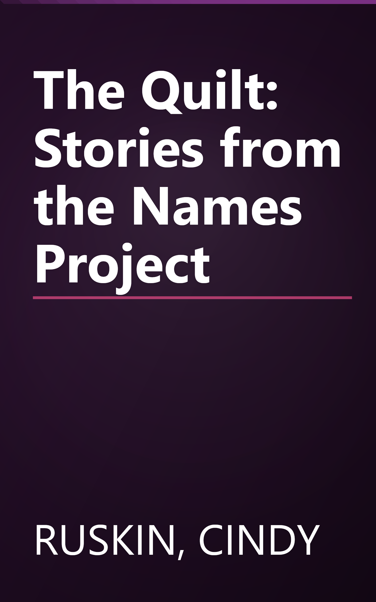 The Quilt: Stories from the Names Project book cover