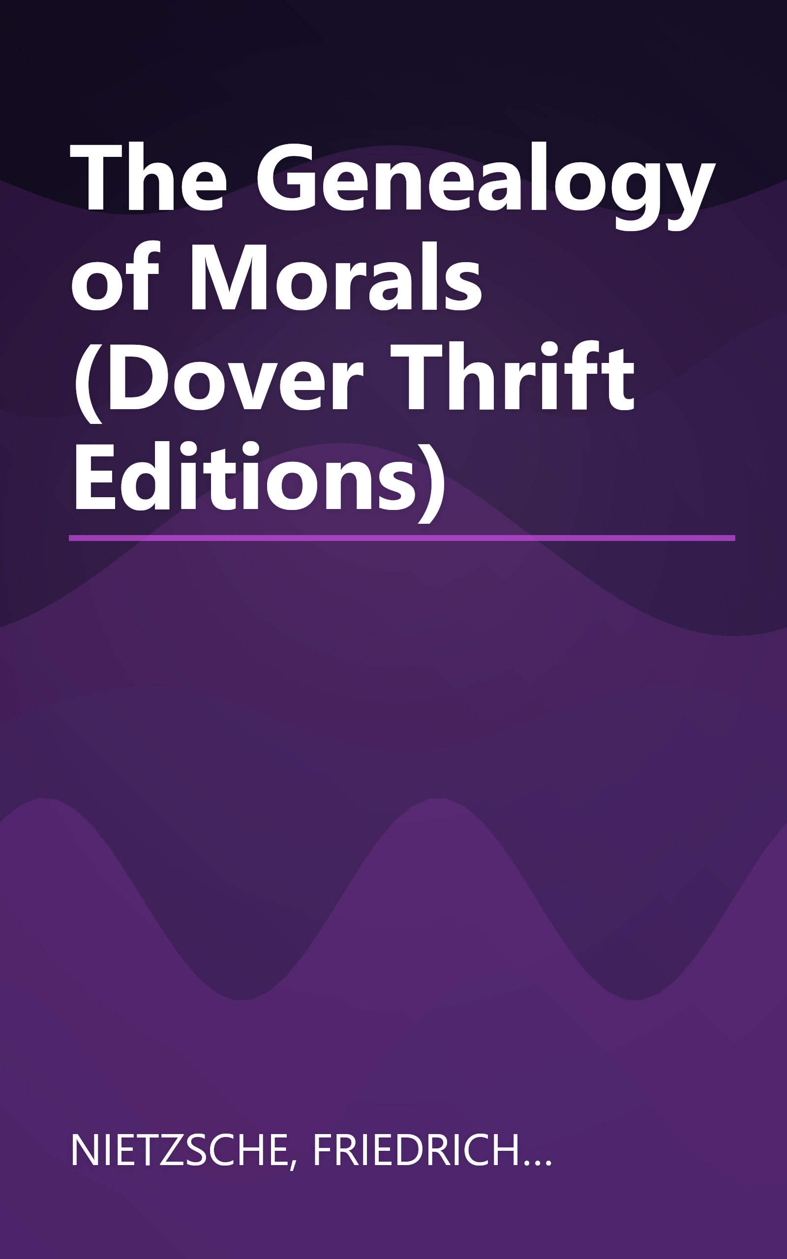 The Genealogy of Morals (Dover Thrift Editions) book cover