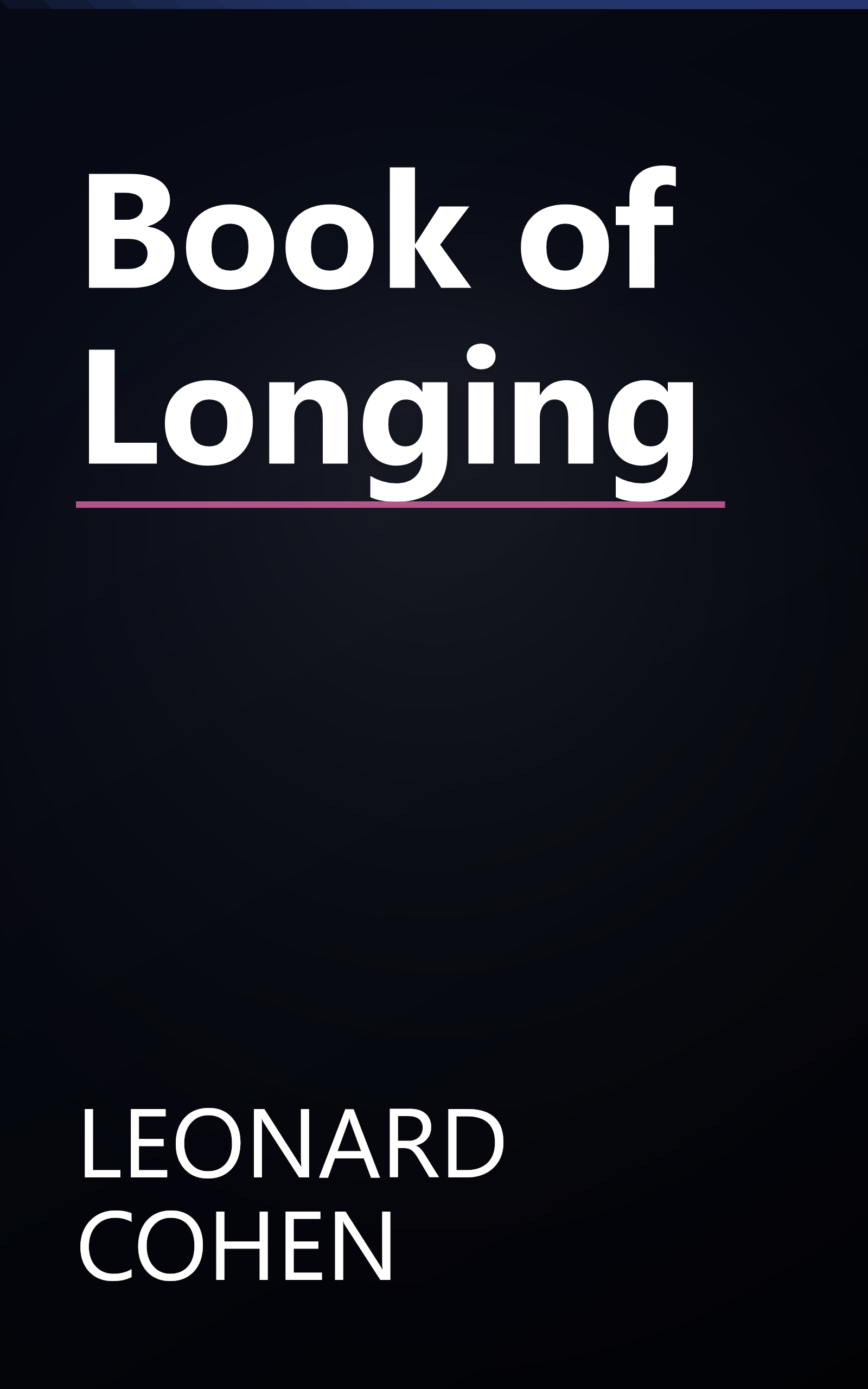 Book of Longing book cover