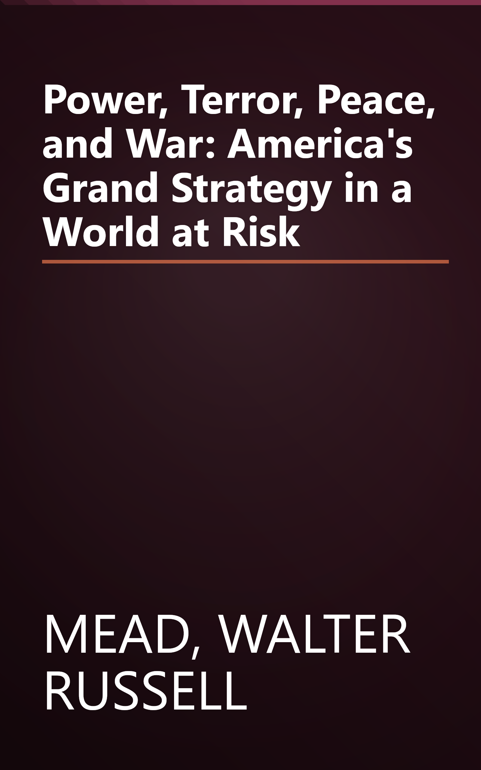 Power, Terror, Peace, and War: America's Grand Strategy in a World at Risk book cover