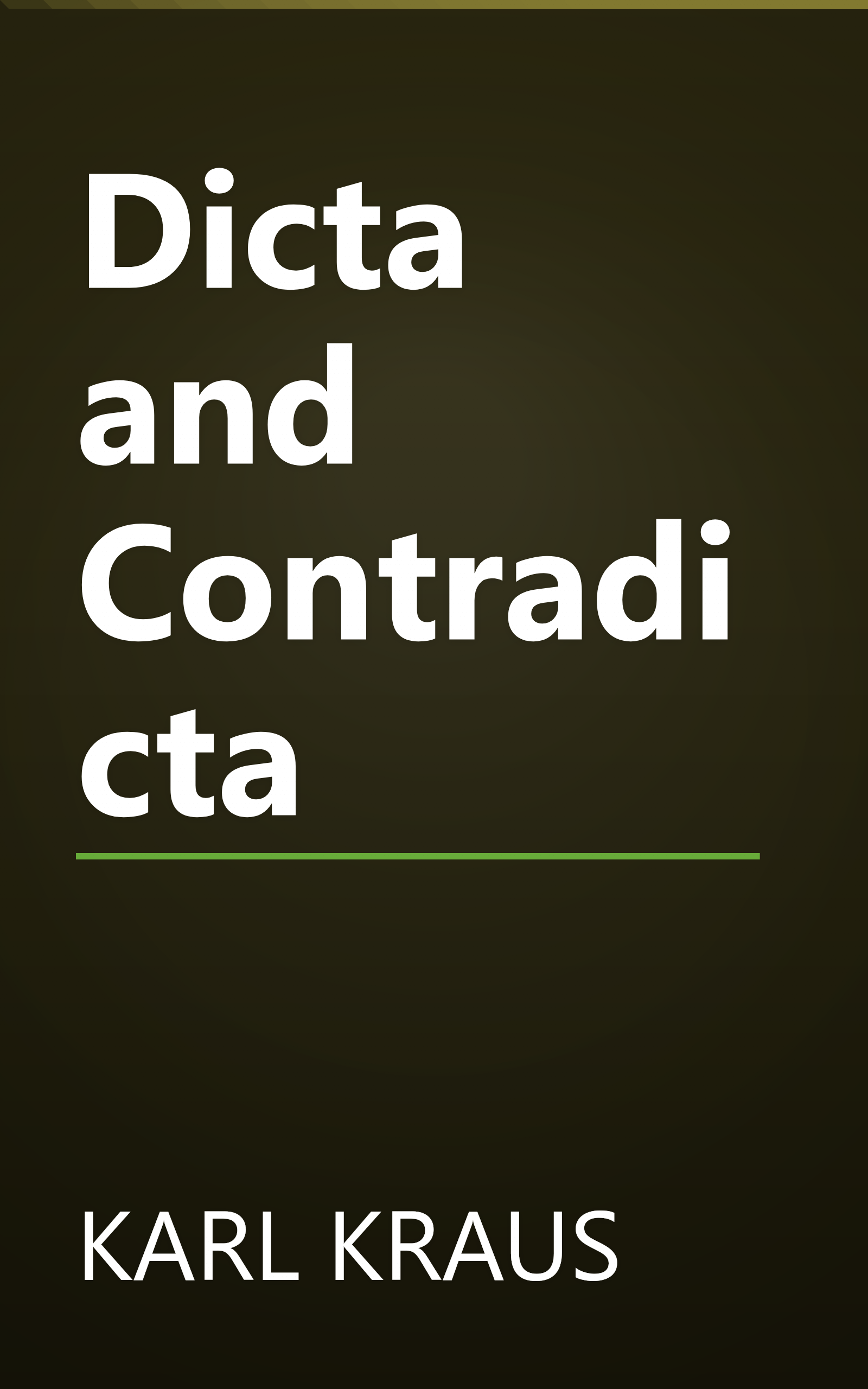Dicta and Contradicta book cover