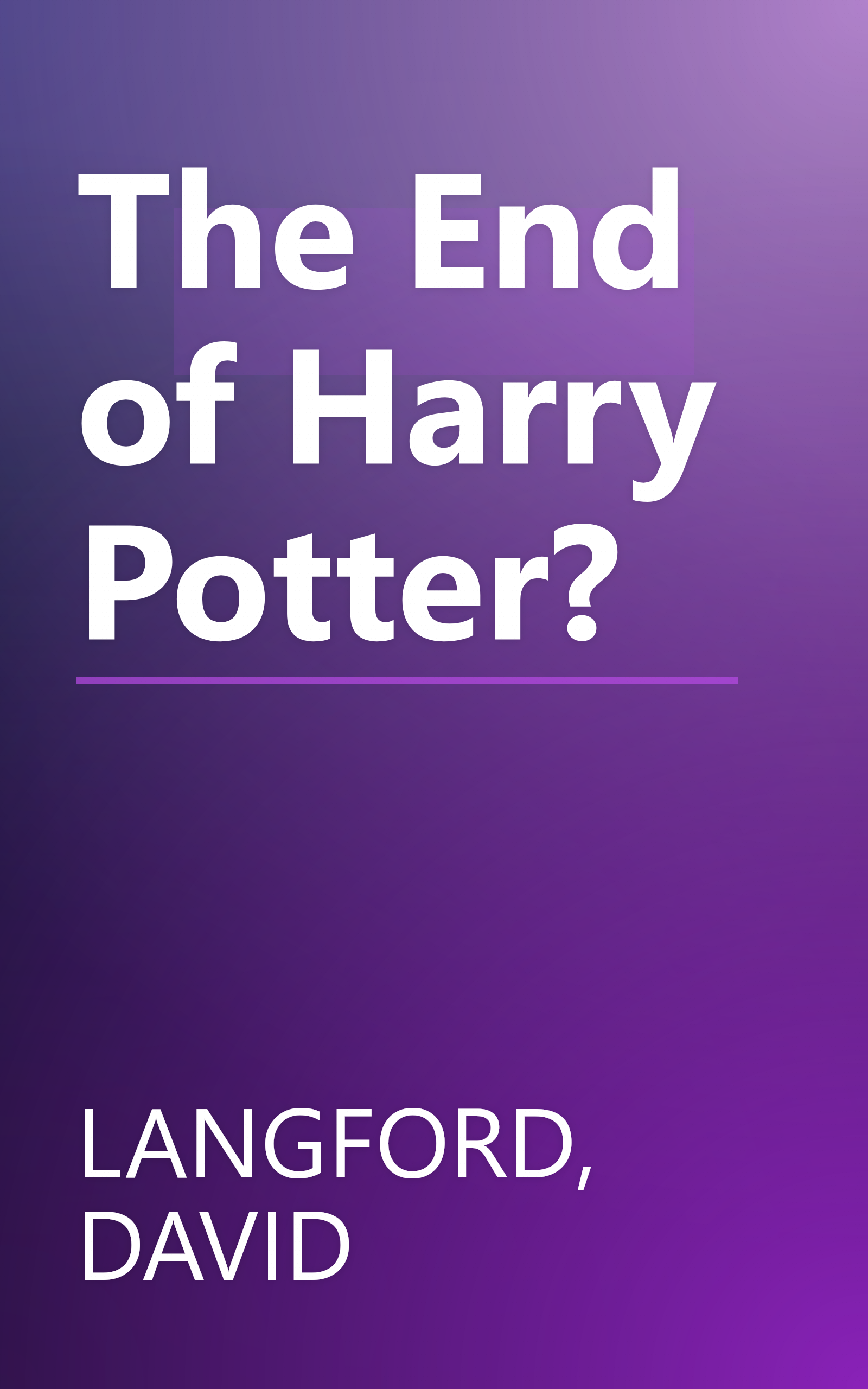 The End of Harry Potter? book cover